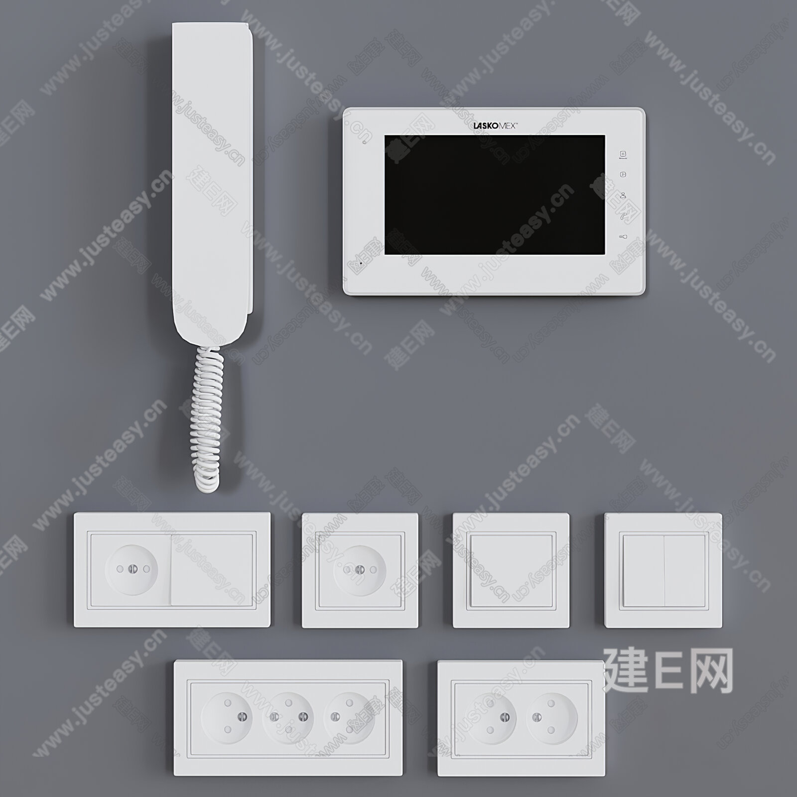 【现代开关面板3d模型】建e网现代开关面板3d模型下载 Id102781865 打造3d现代开关面板模型免费下载平台