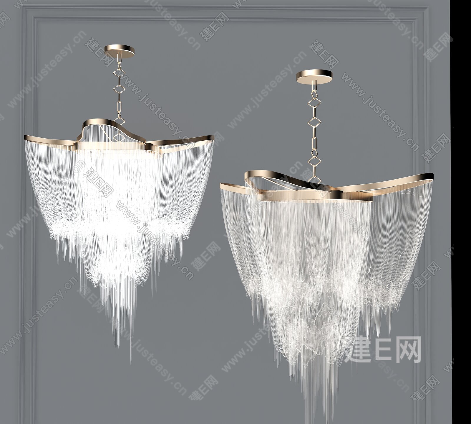 现代水晶吊灯模型SU模型下载[ID:113133743]_建e网su模型