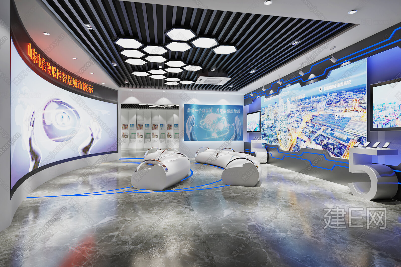 【现代科技展厅3d模型】建e网现代科技展厅3d模型下载 Id114774840 打造3d现代科技展厅模型免费下载平台