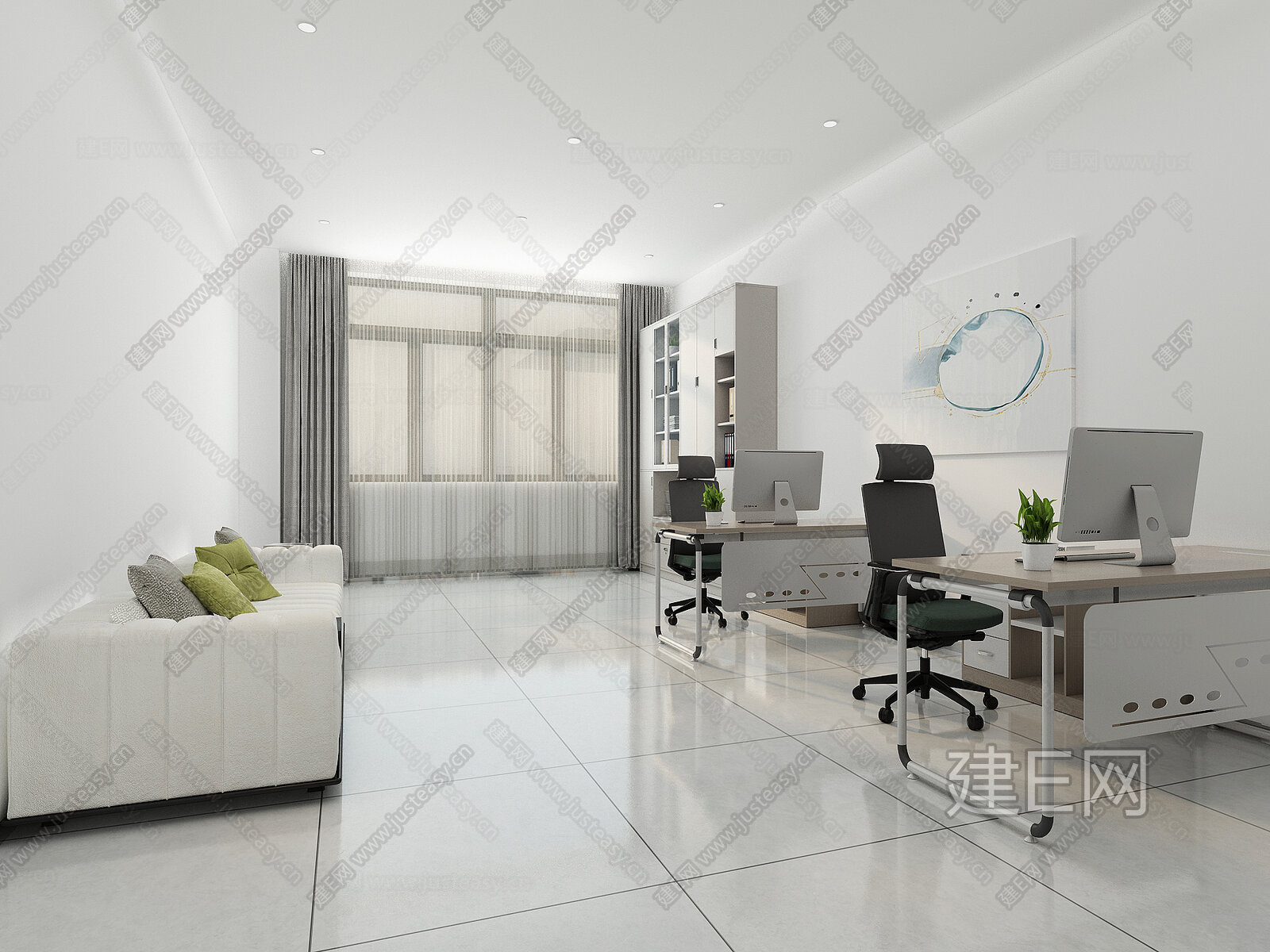 【现代办公区3d模型】建e网现代办公区3d模型下载 Id115364860 打造3d现代办公区模型免费下载平台