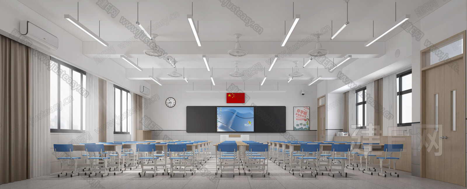 【现代中学教室3d模型】建e网现代中学教室3d模型下载 Id110187420 打造3d现代中学教室模型免费下载平台