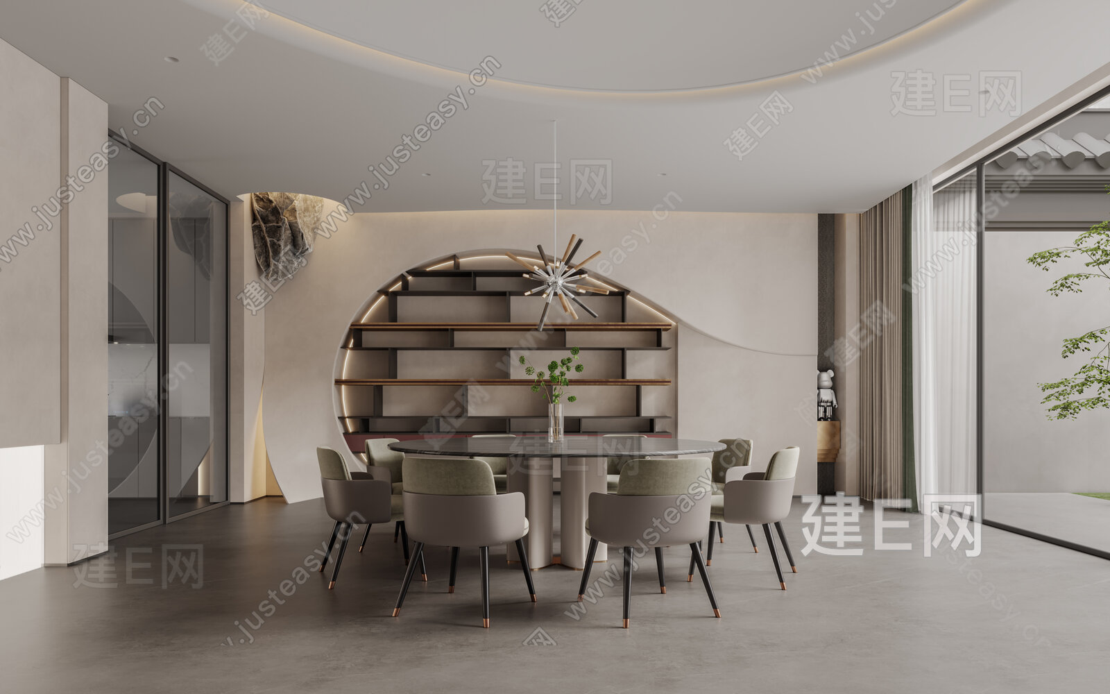 【侘寂风餐厅3d模型】建e网侘寂风餐厅3d模型下载 Id111563592 打造3d侘寂风餐厅模型免费下载平台