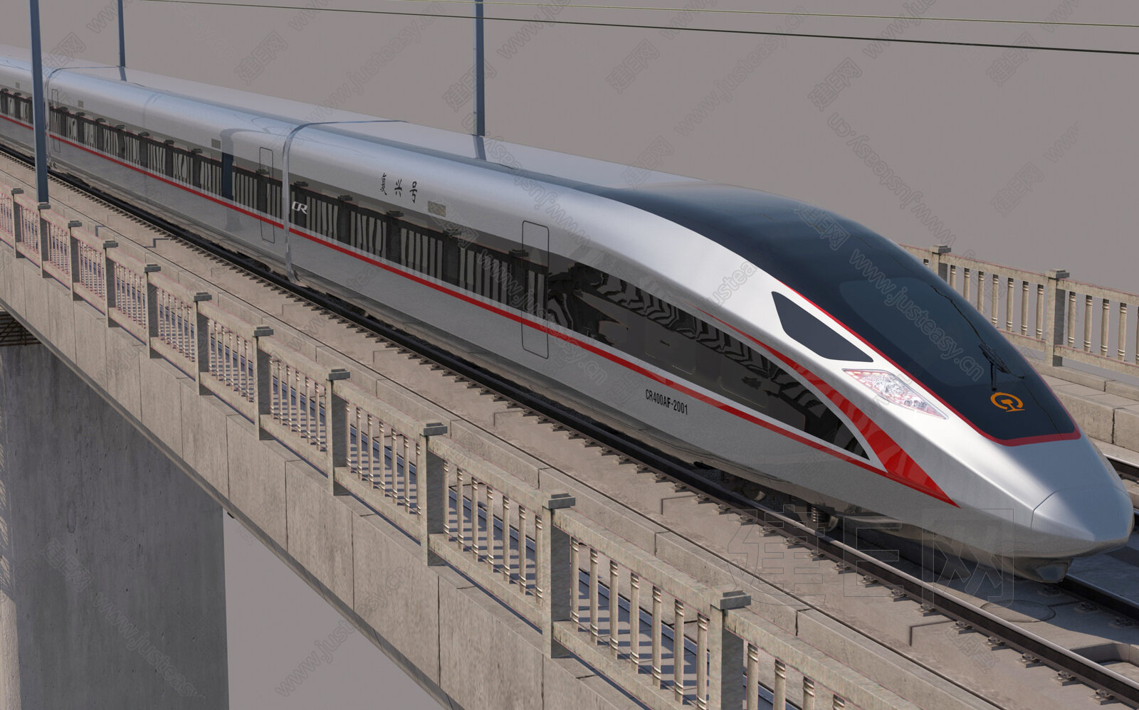 现代复兴号高铁3d模型下载[ID:111563555]_建e网3d模型