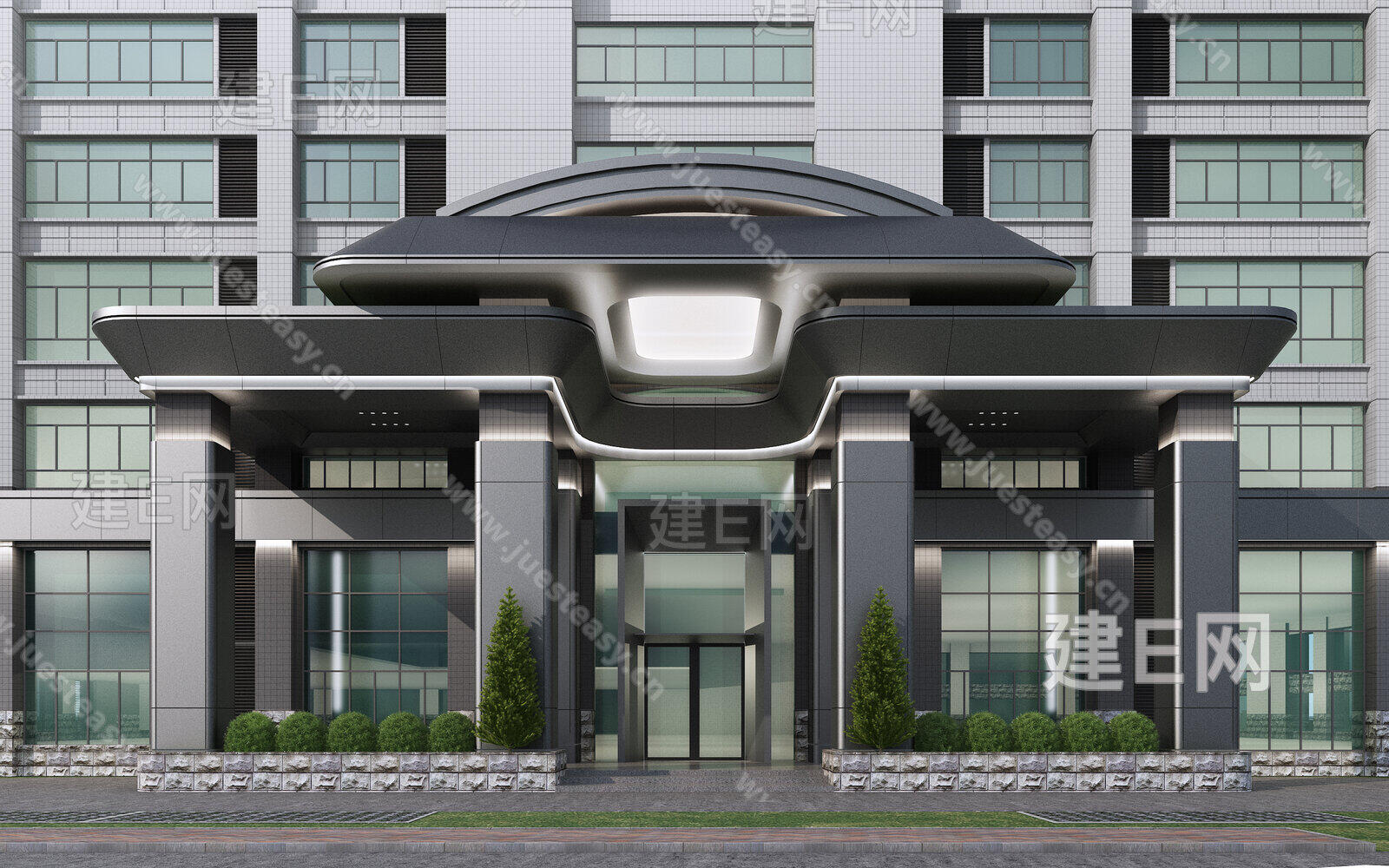 【现代公司门头3d模型】建e网现代公司门头3d模型下载 Id111367096 打造3d现代公司门头模型免费下载平台