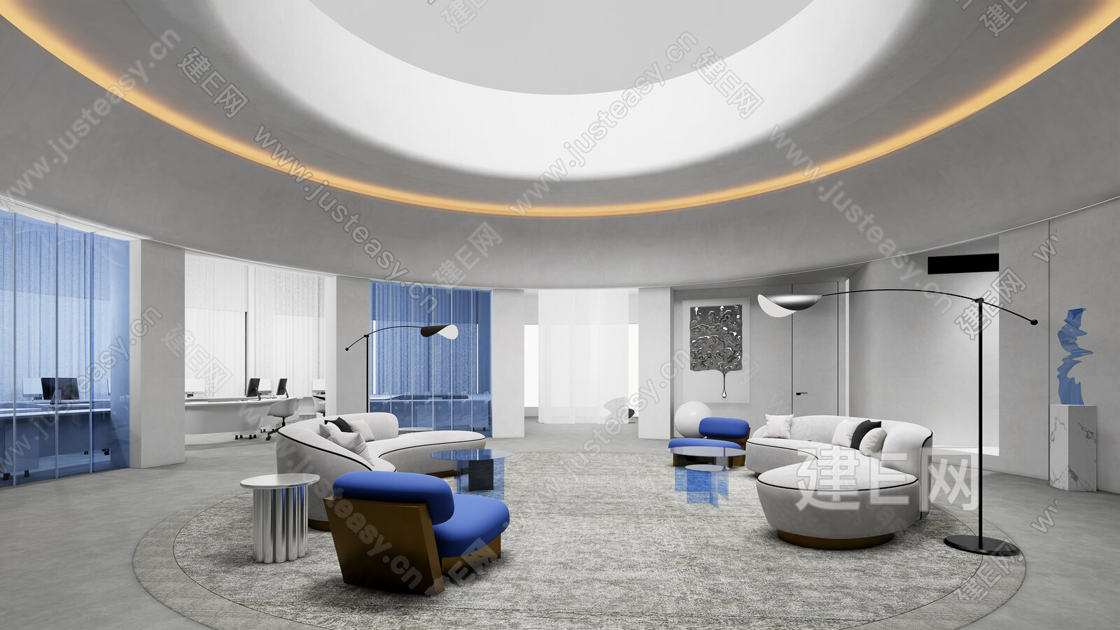 【现代接待区3d模型】建e网现代接待区3d模型下载 Id113005397 打造3d现代接待区模型免费下载平台