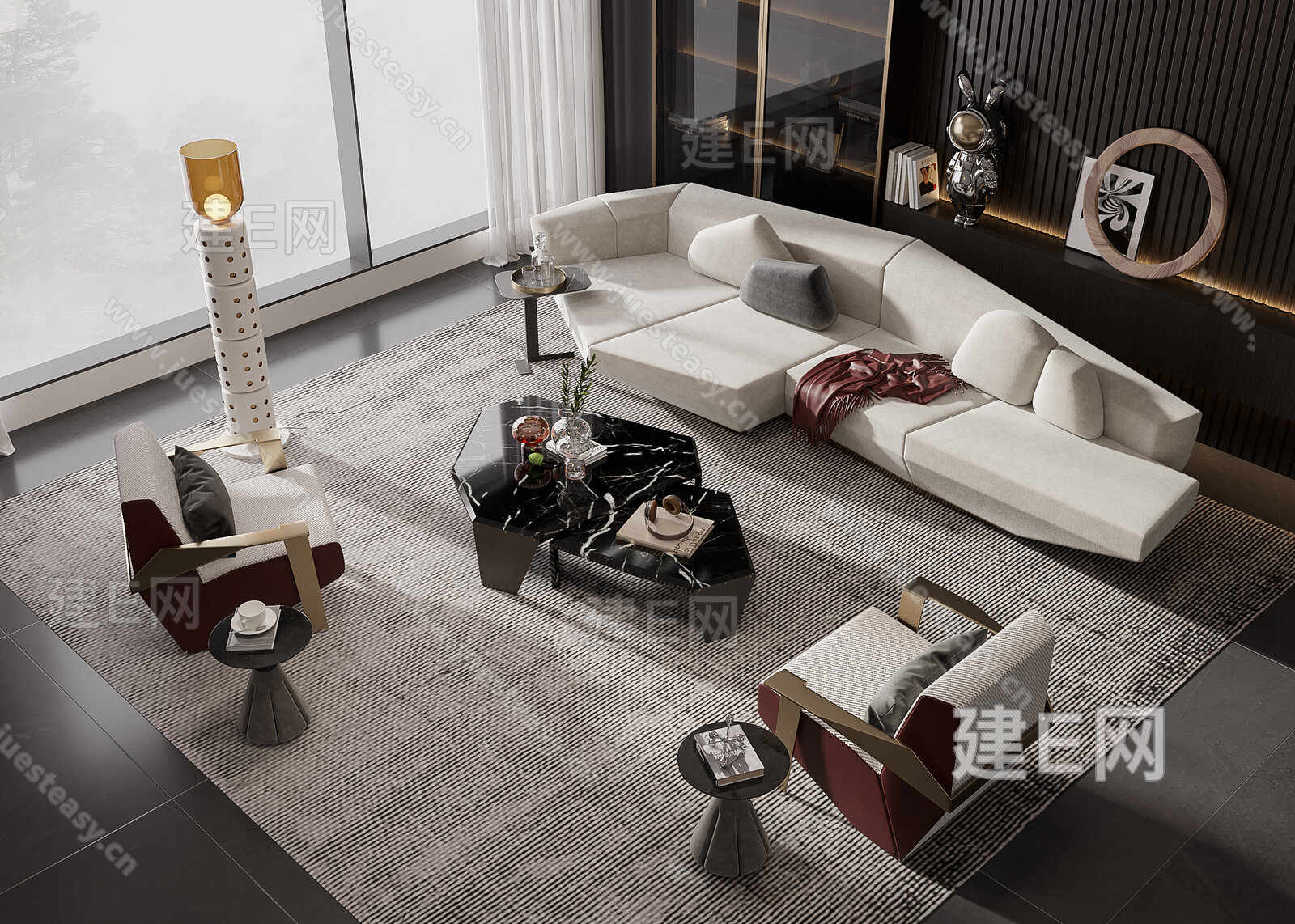 【现代沙发组合3d模型】建e网现代沙发组合3d模型下载 Id105140883 打造3d现代沙发组合模型免费下载平台