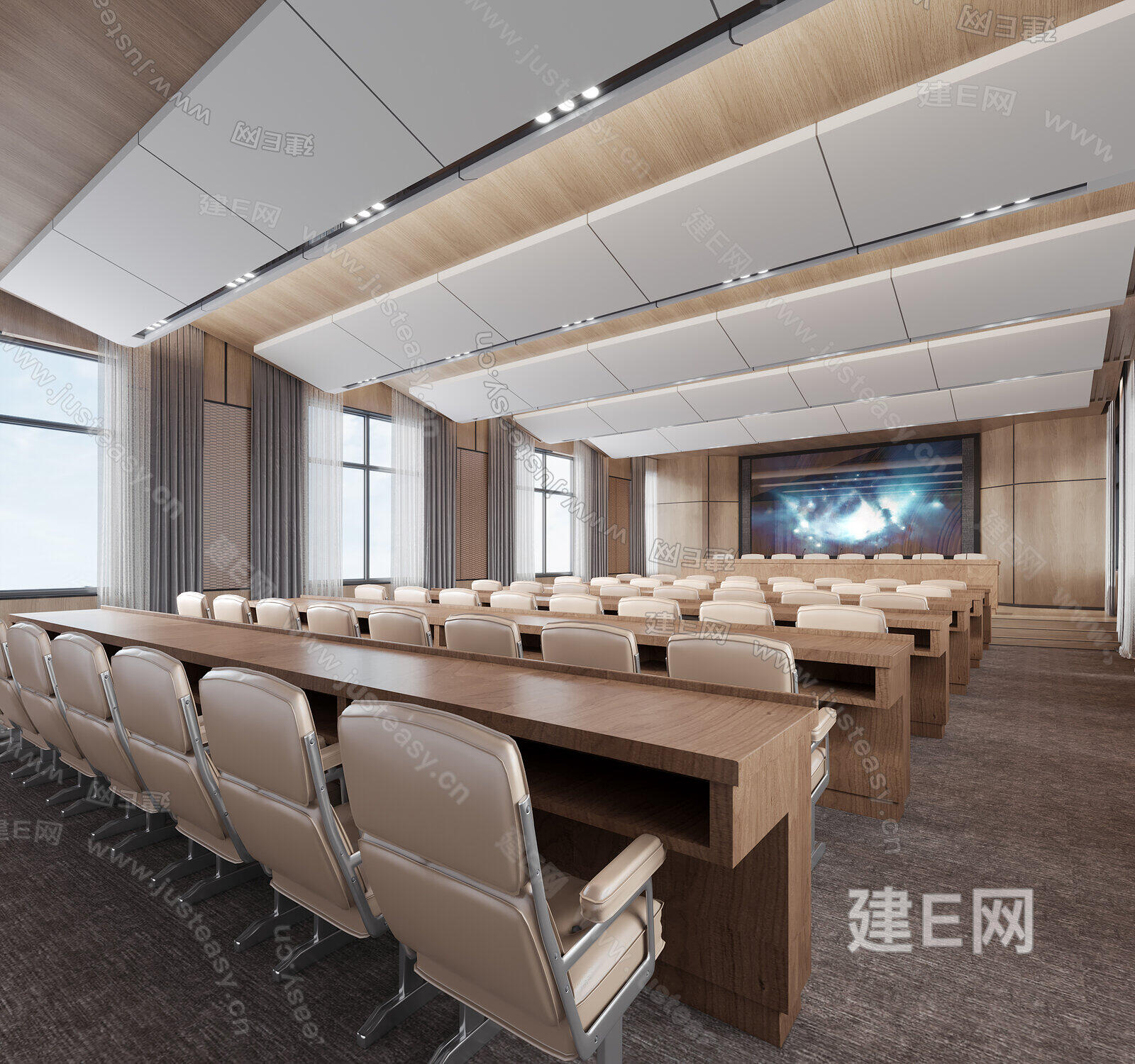 【现代多功能会议室3d模型】建e网现代多功能会议室3d模型下载 Id105075317 打造3d现代多功能会议室模型免费下载平台