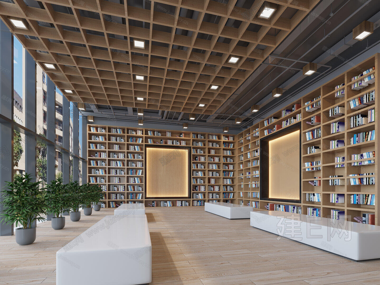 【现代图书馆3d模型】建e网现代图书馆3d模型下载 Id106385926 打造3d现代图书馆模型免费下载平台