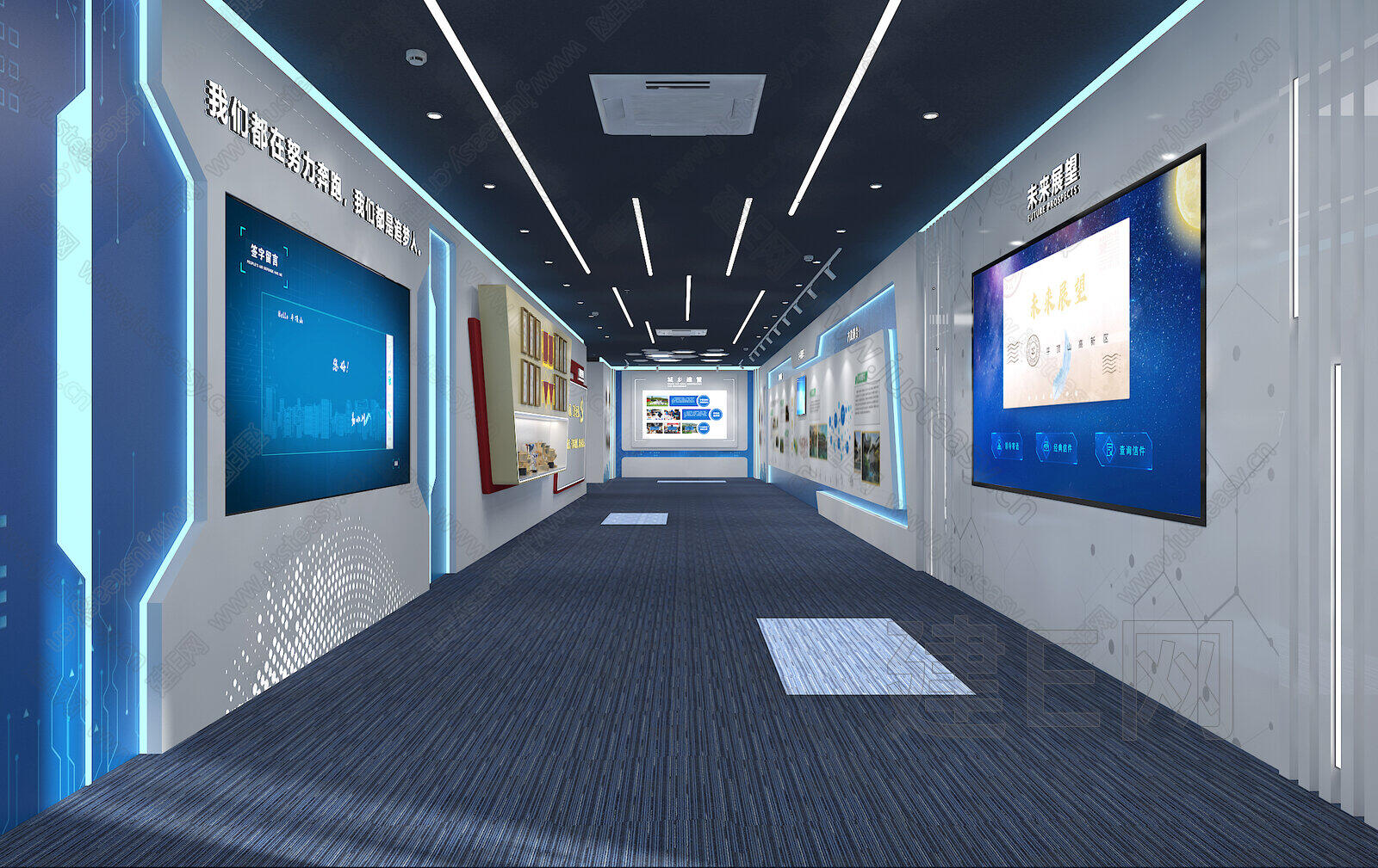 【现代展厅3d模型】建e网现代展厅3d模型下载 Id106320556 打造3d现代展厅模型免费下载平台