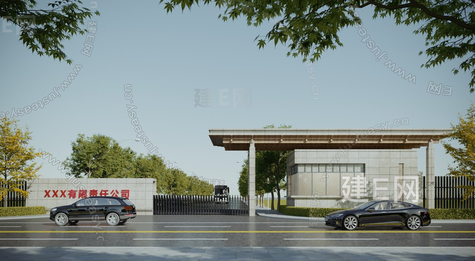 【现代大门入口建筑3d模型】建e网现代大门入口建筑3d模型下载 Id107565595 打造3d现代大门入口建筑模型免费下载平台