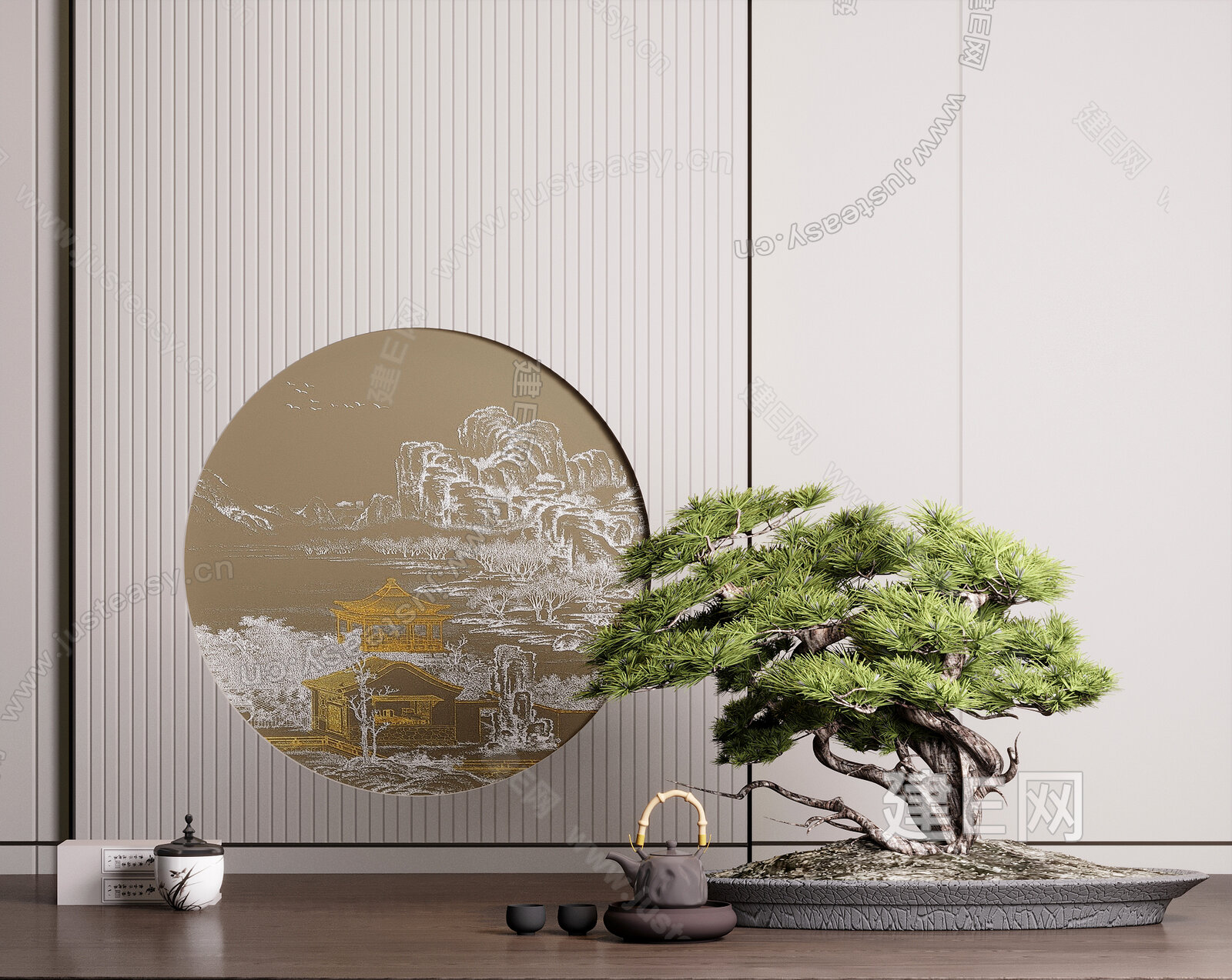 【新中式饰品摆件组合3d模型】建e网新中式饰品摆件组合3d模型下载 Id107631335 打造3d新中式饰品摆件组合模型免费下载平台
