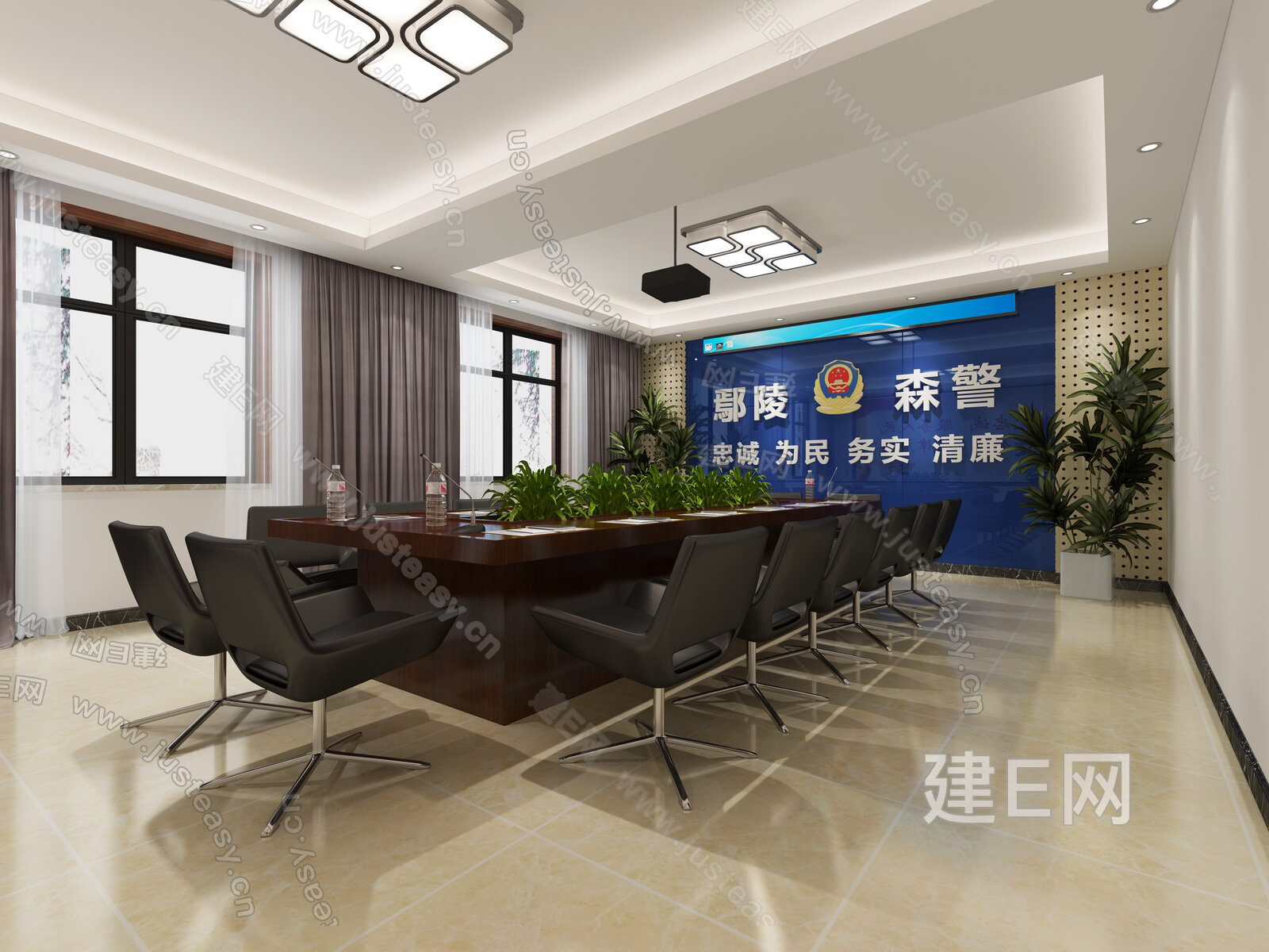 【现代警察局会议室3d模型】建e网现代警察局会议室3d模型下载 Id108483200 打造3d现代警察局会议室模型免费下载平台