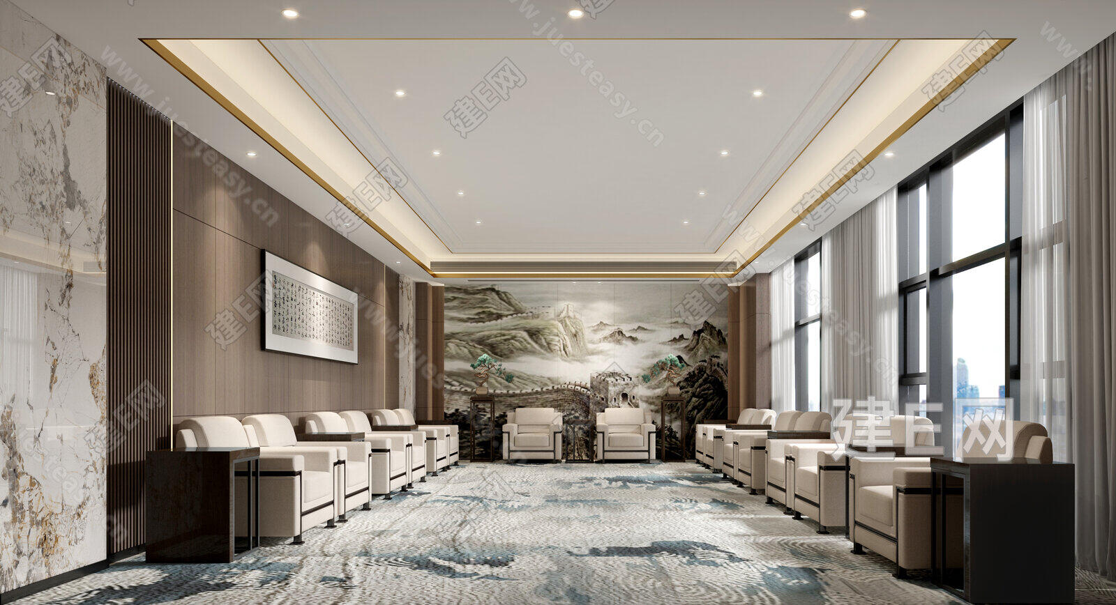 【现代接待室3d模型】建e网现代接待室3d模型下载 Id100946598 打造3d现代接待室模型免费下载平台
