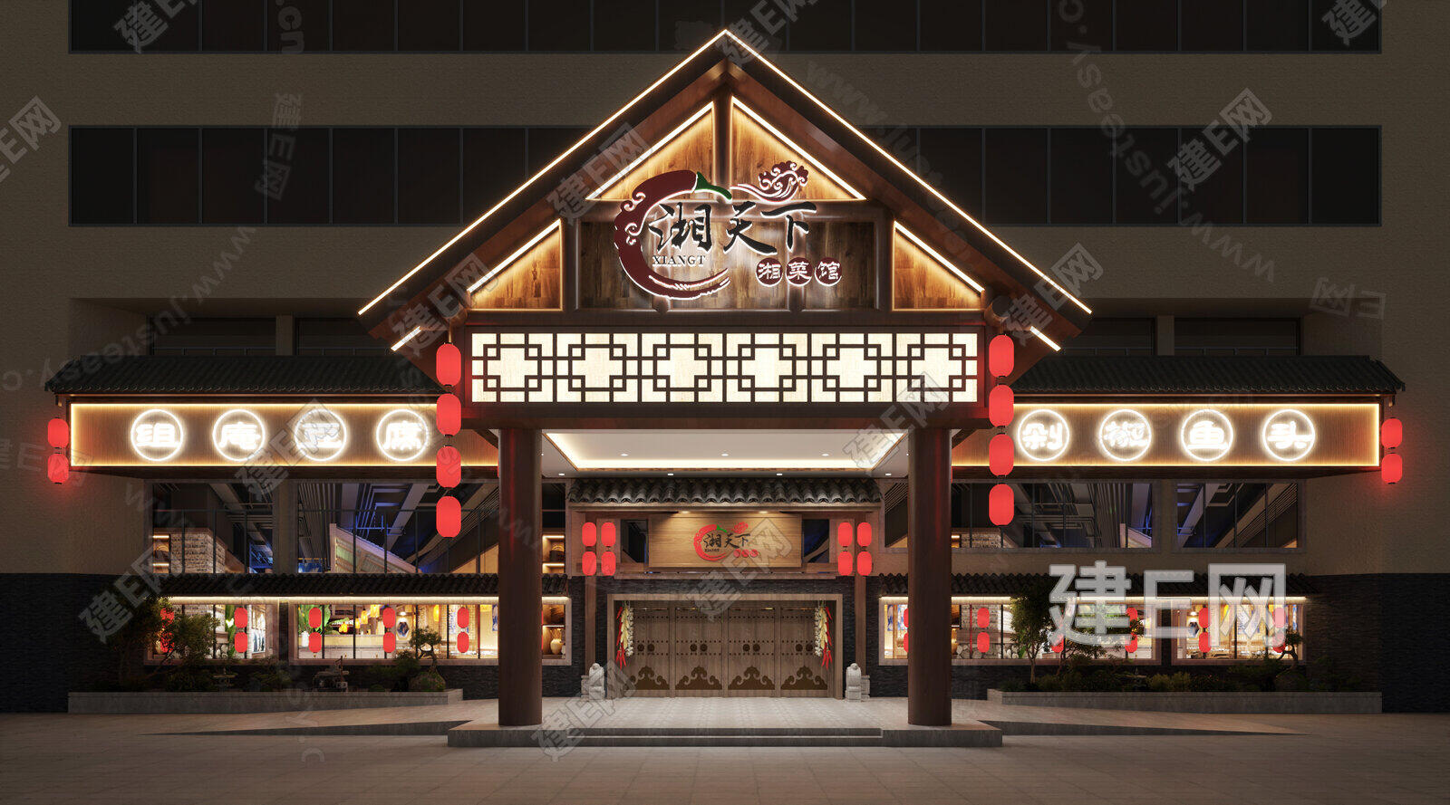 【新中式门头门面3d模型】建e网新中式门头门面3d模型下载 Id101864094 打造3d新中式门头门面模型免费下载平台