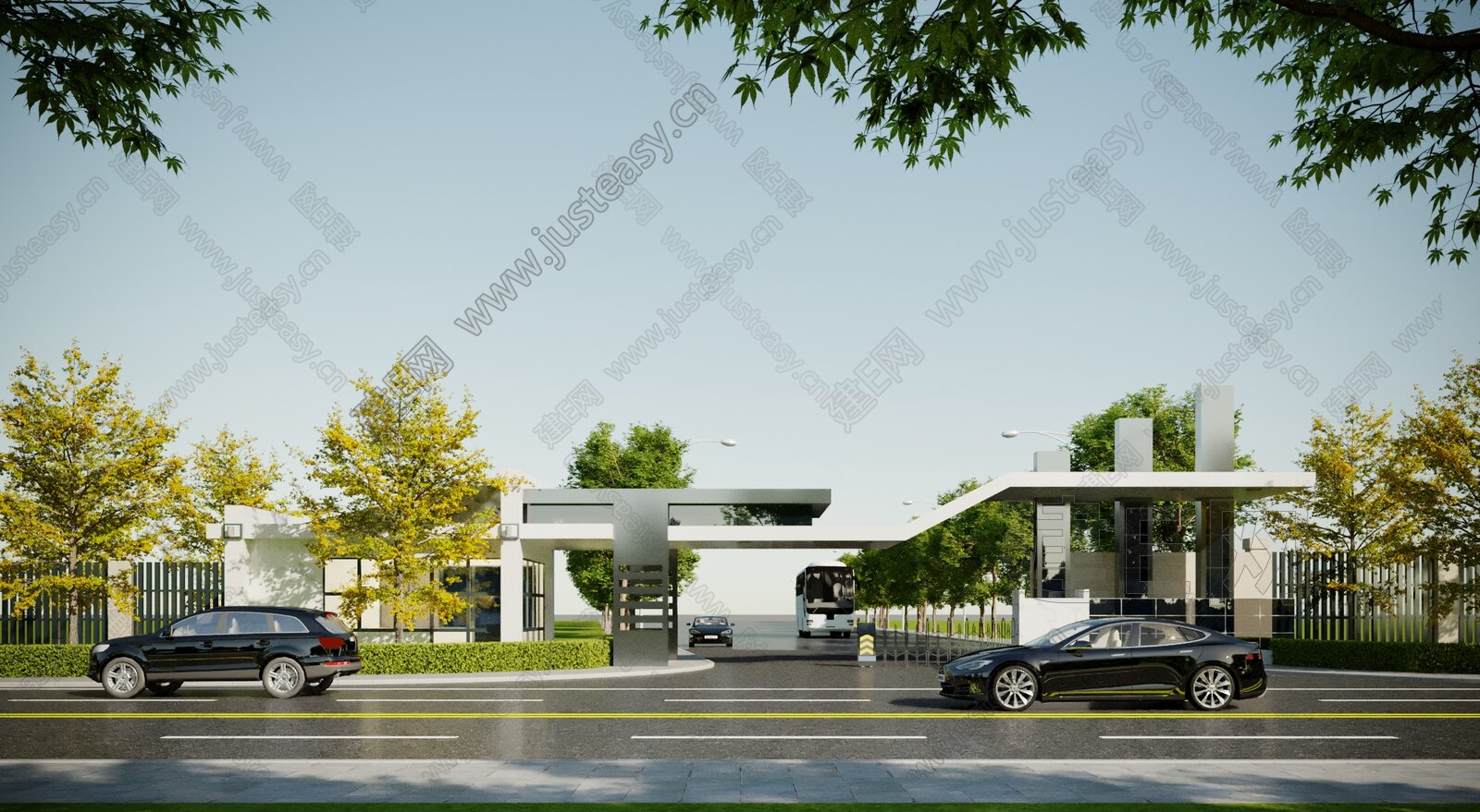 【现代大门入口建筑3d模型】建e网现代大门入口建筑3d模型下载 Id102650456 打造3d现代大门入口建筑模型免费下载平台