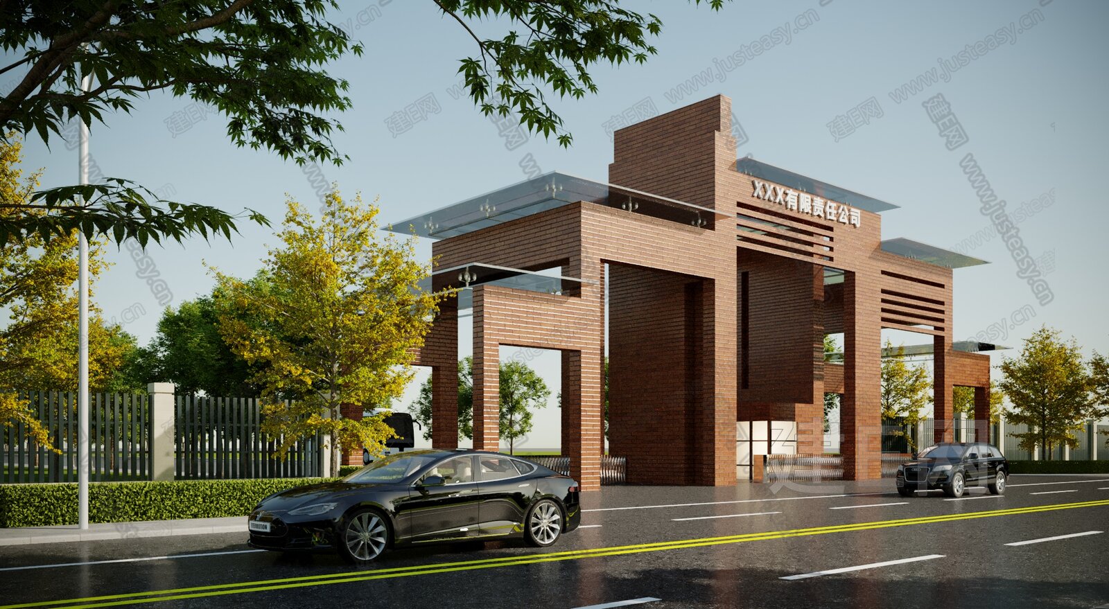 【现代大门入口建筑3d模型】建e网现代大门入口建筑3d模型下载 Id102650555 打造3d现代大门入口建筑模型免费下载平台