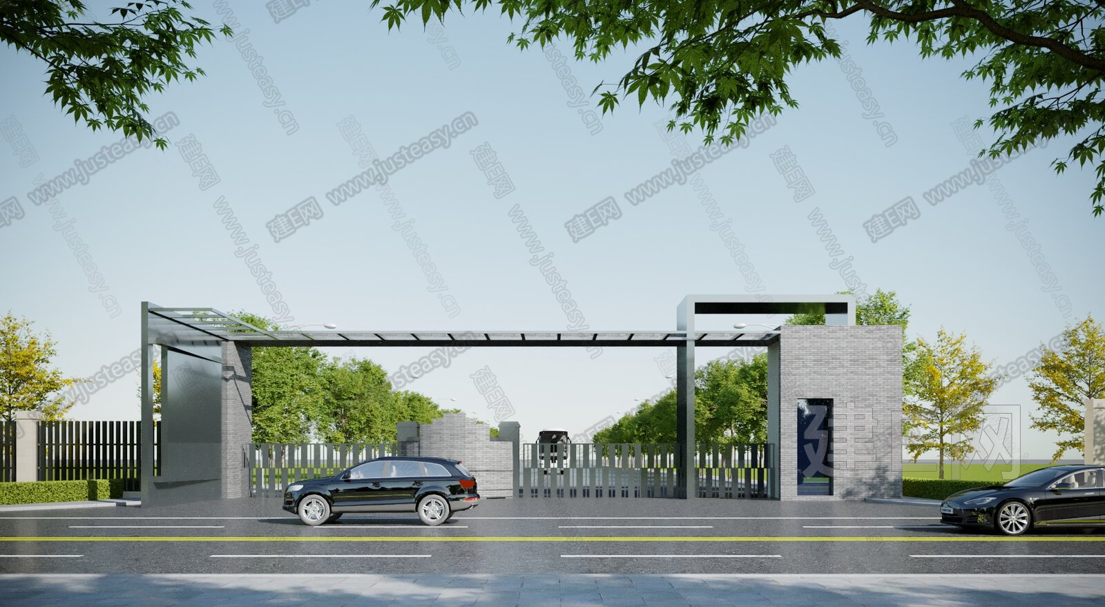 【现代大门入口建筑3d模型】建e网现代大门入口建筑3d模型下载 Id103633564 打造3d现代大门入口建筑模型免费下载平台