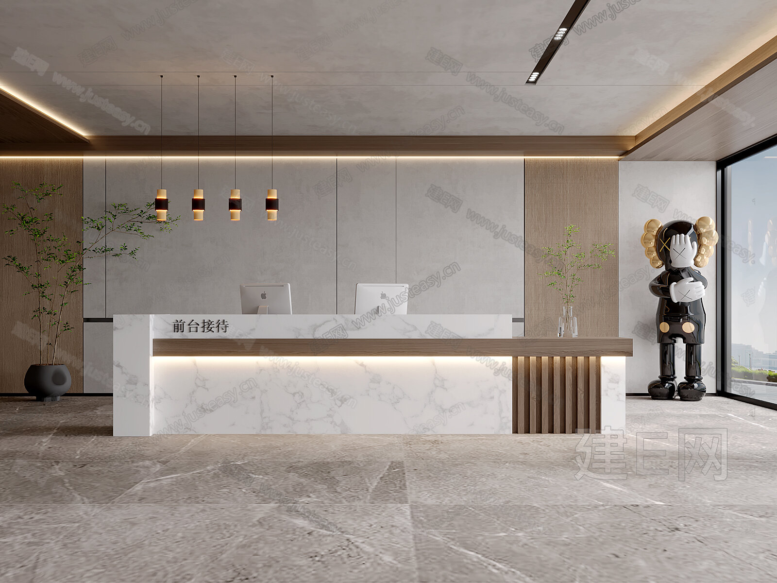 现代接待台3d模型下载[ID:104616613]_建e网3d模型