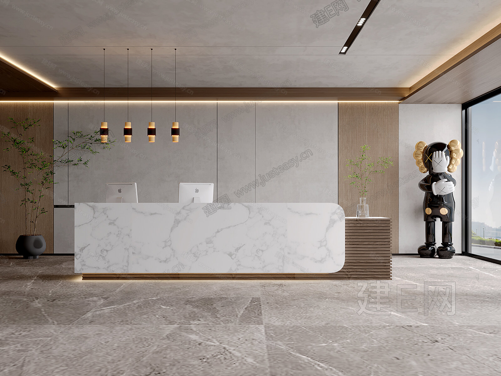 【现代接待台3d模型】建e网现代接待台3d模型下载 Id104813291 打造3d现代接待台模型免费下载平台