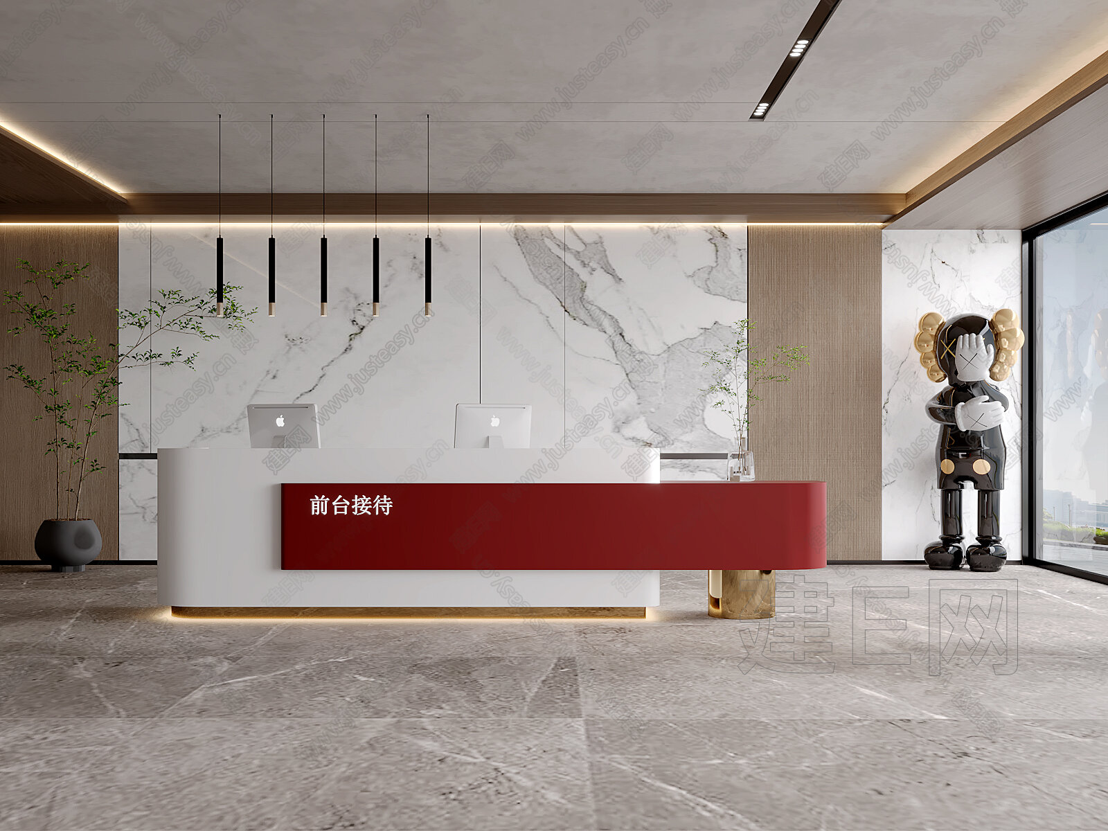 【现代接待台3d模型】建e网现代接待台3d模型下载 Id104813140 打造3d现代接待台模型免费下载平台