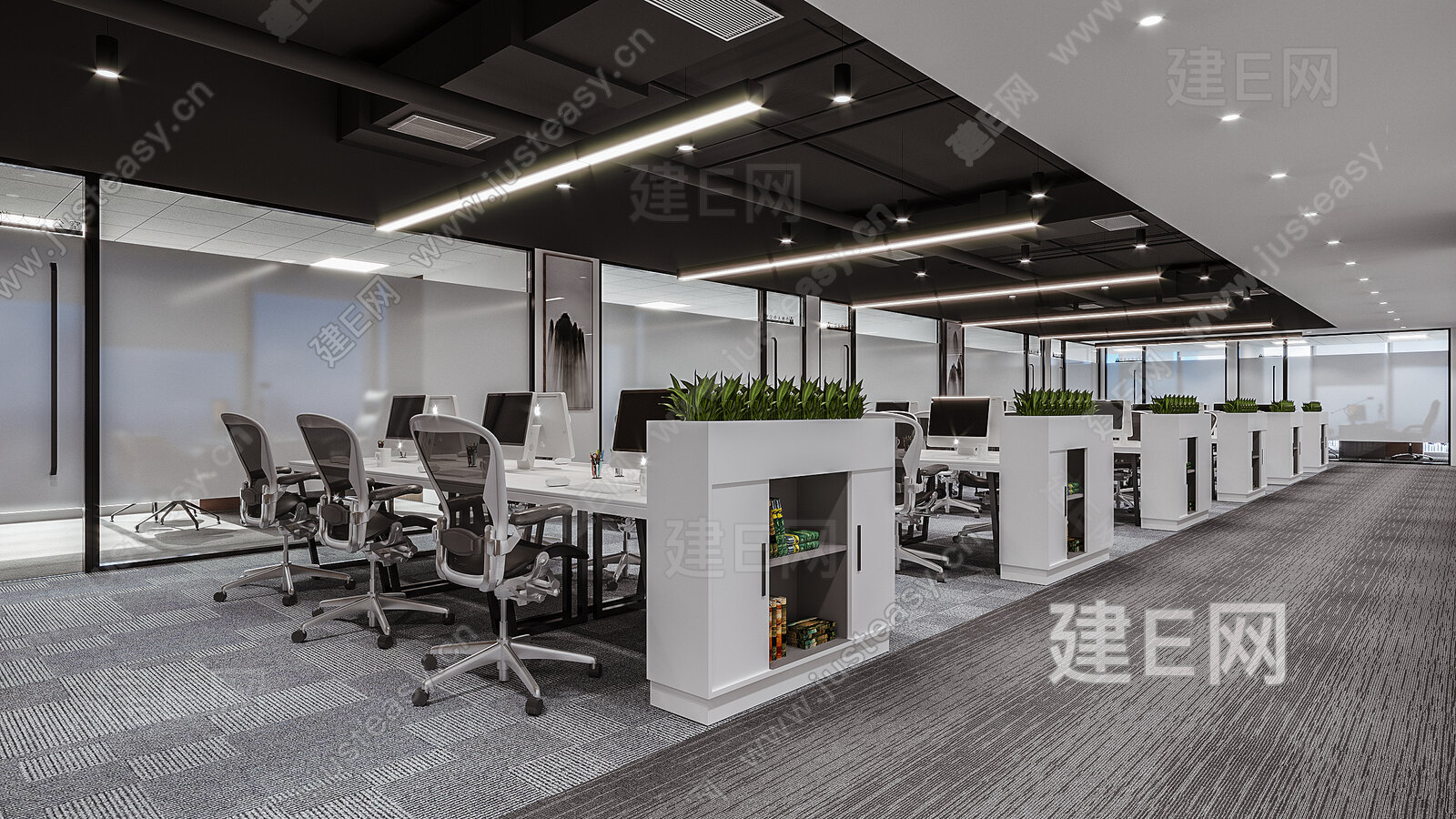 【现代公共办公区3d模型】建e网现代公共办公区3d模型下载 Id113398436 打造3d现代公共办公区模型免费下载平台
