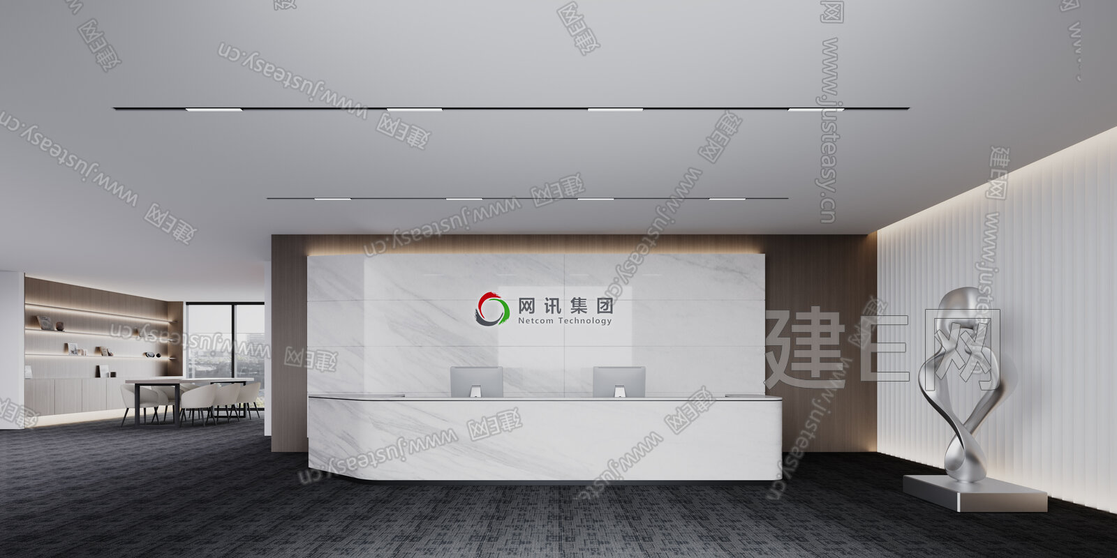 【现代公司前台3d模型】建e网现代公司前台3d模型下载 Id114053804 打造3d现代公司前台模型免费下载平台