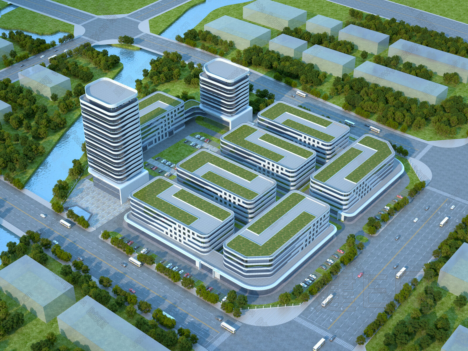 【现代办公楼鸟瞰3d模型】建e网现代办公楼鸟瞰3d模型下载 Id114250286 打造3d现代办公楼鸟瞰模型免费下载平台
