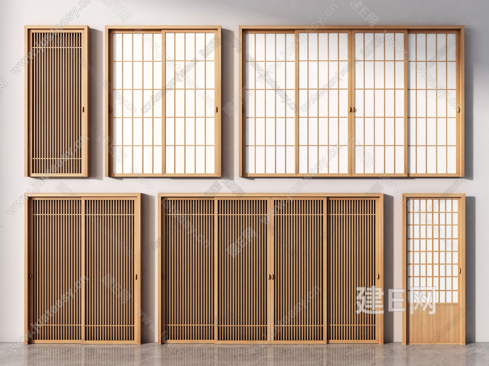 【日式推拉门3d模型】建e网日式推拉门3d模型下载 Id116871863 打造3d日式推拉门模型免费下载平台