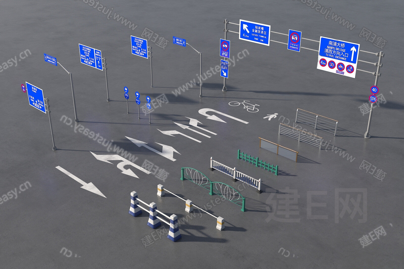 【现代道路标线道路标牌3d模型】建e网现代道路标线道路标牌3d模型下载 Id109531759 打造3d现代道路标线道路标牌模型免费下载平台