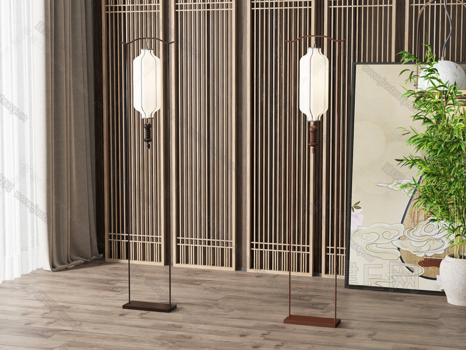 【新中式落地灯组合3d模型】建e网新中式落地灯组合3d模型下载 Id109597352 打造3d新中式落地灯组合模型免费下载平台