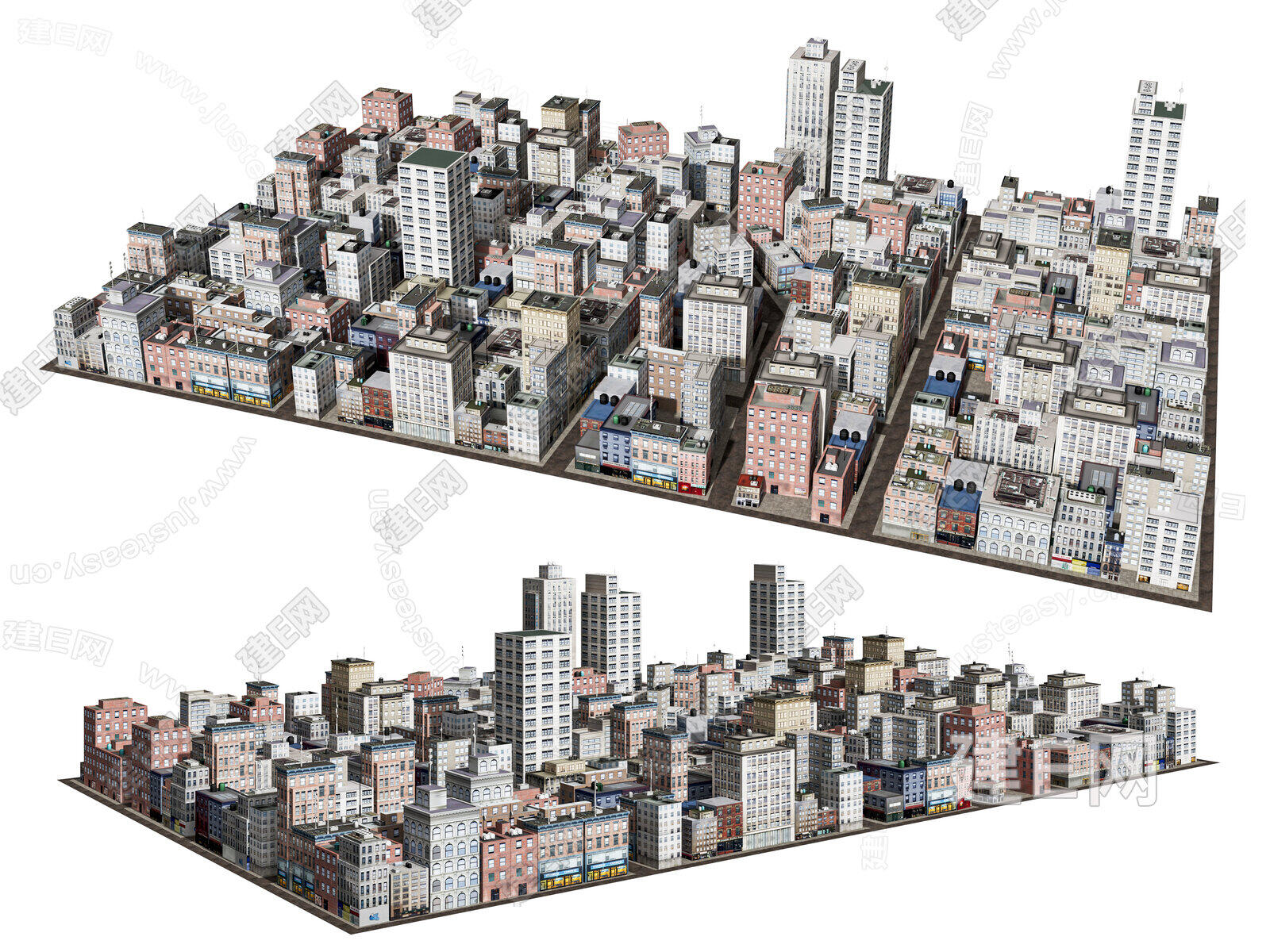 现代鸟瞰城市规划3d模型下载 Id110907973 建e网3d模型