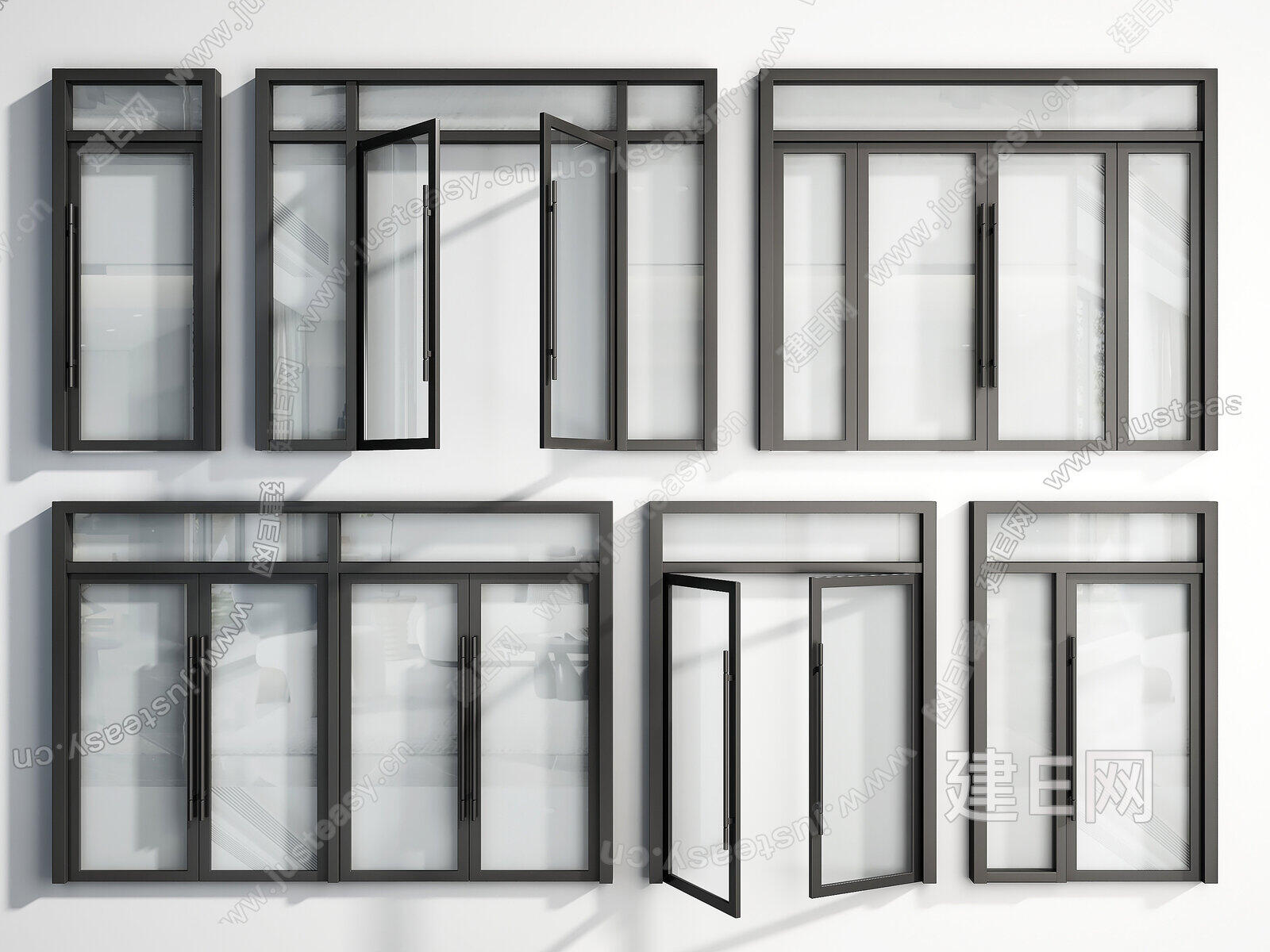 【现代玻璃双开门3d模型】建e网现代玻璃双开门3d模型下载 Id111628861 打造3d现代玻璃双开门模型免费下载平台