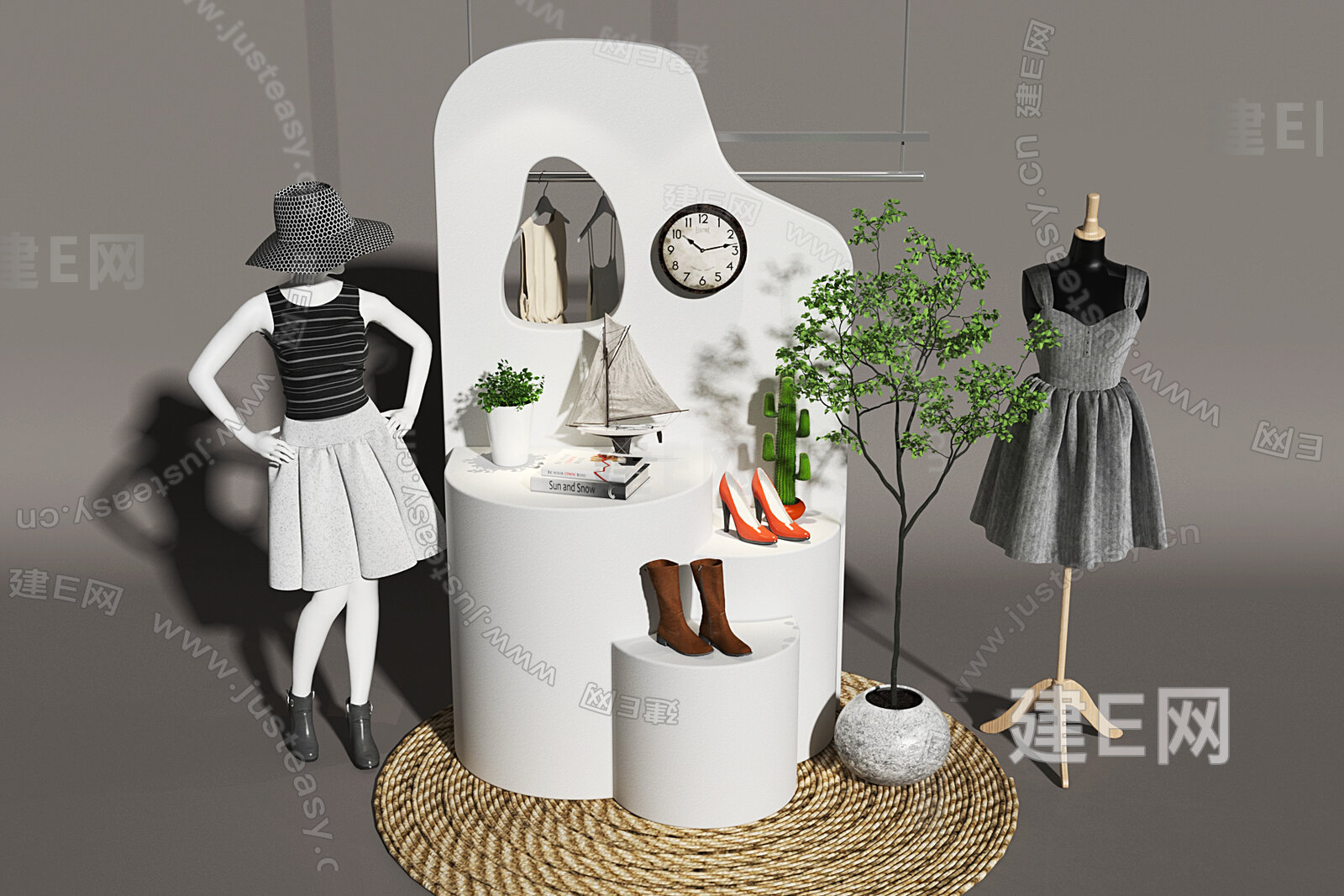 【现代服装店中岛展台3d模型】建e网现代服装店中岛展台3d模型下载 Id112480953 打造3d现代服装店中岛展台模型免费下载平台