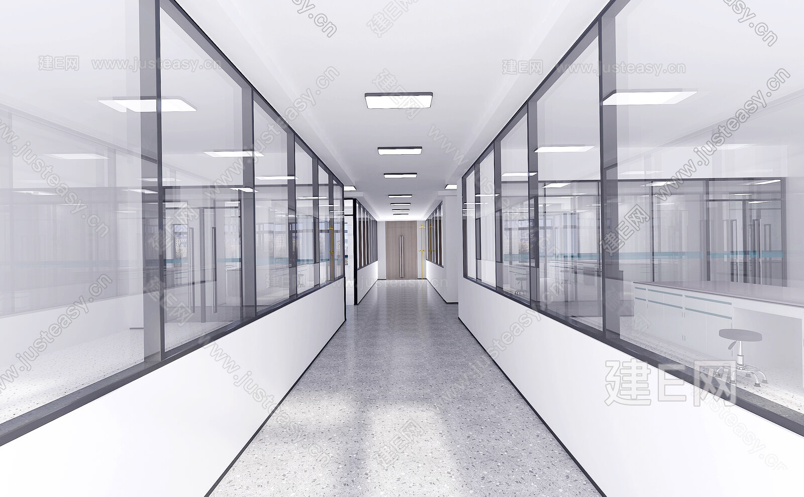 【现代医院实验室走廊3d模型】建E网_现代医院实验室走廊3d模型下载[ID:113136200]_打造3d现代医院实验室走廊模型免费下载平台