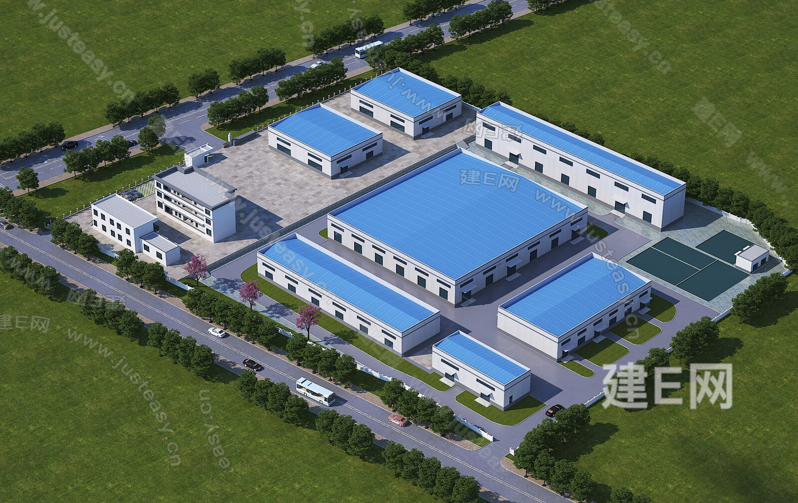 【现代工业厂房3d模型】建e网现代工业厂房3d模型下载 Id112874173 打造3d现代工业厂房模型免费下载平台