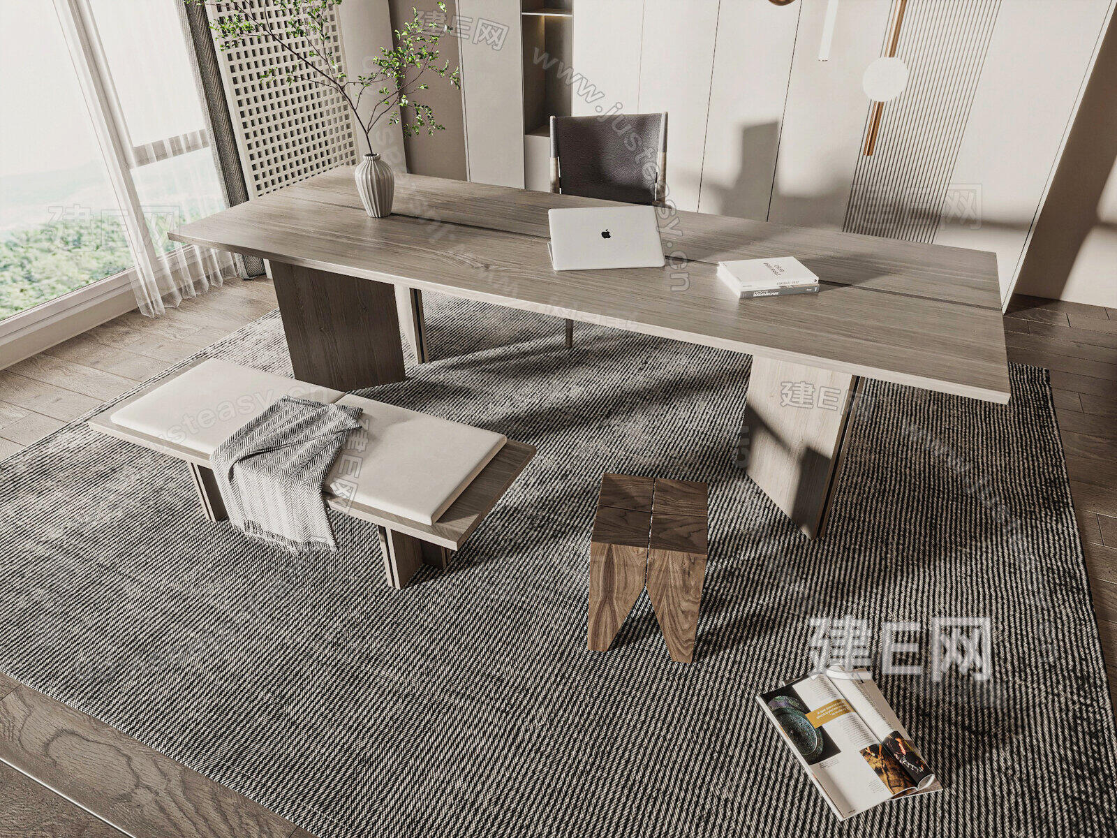 【现代办公桌3d模型】建e网现代办公桌3d模型下载 Id105075976 打造3d现代办公桌模型免费下载平台