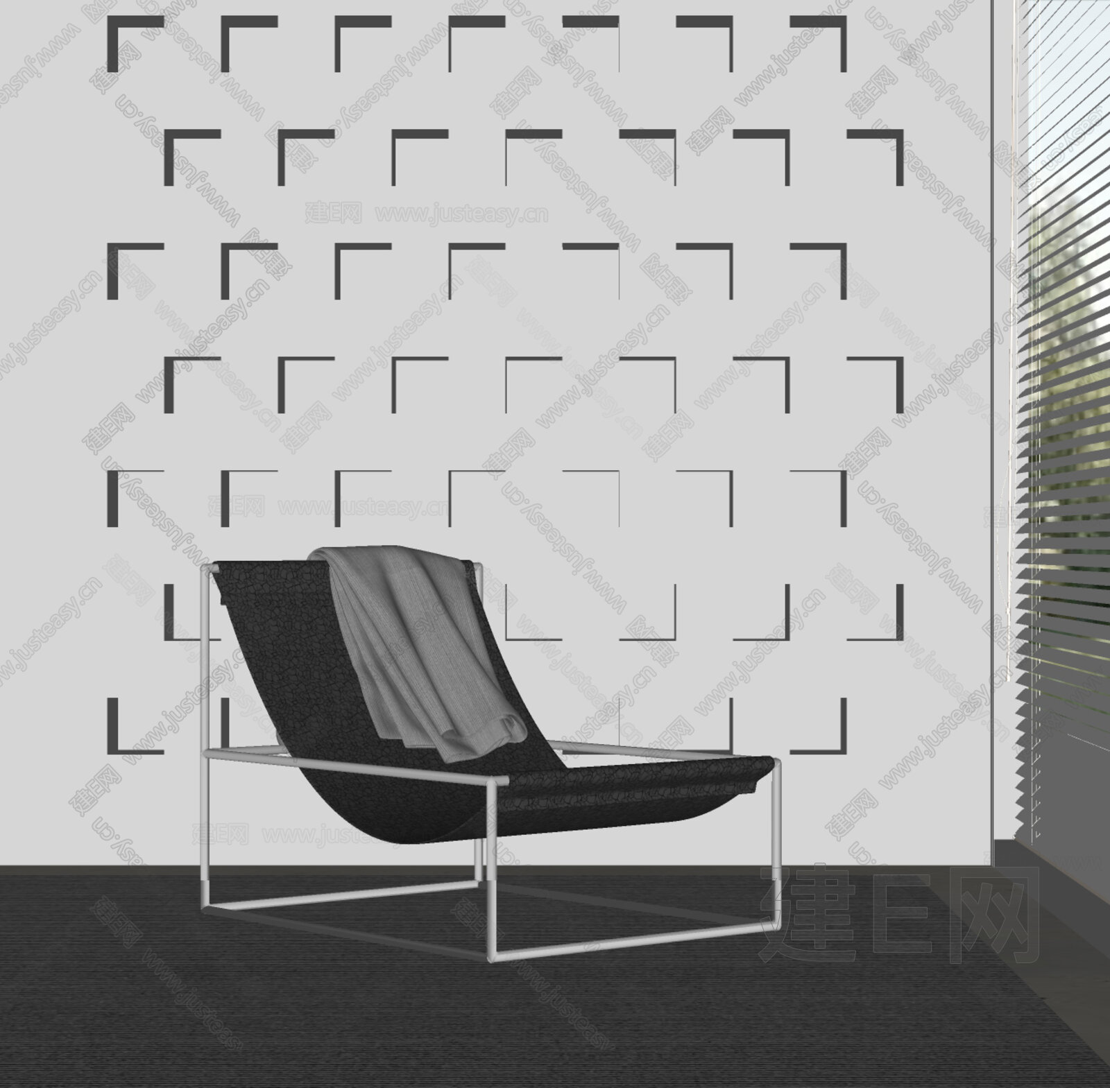 omk 现代躺椅模型SU模型下载[ID:112937501]_建E室内设计网