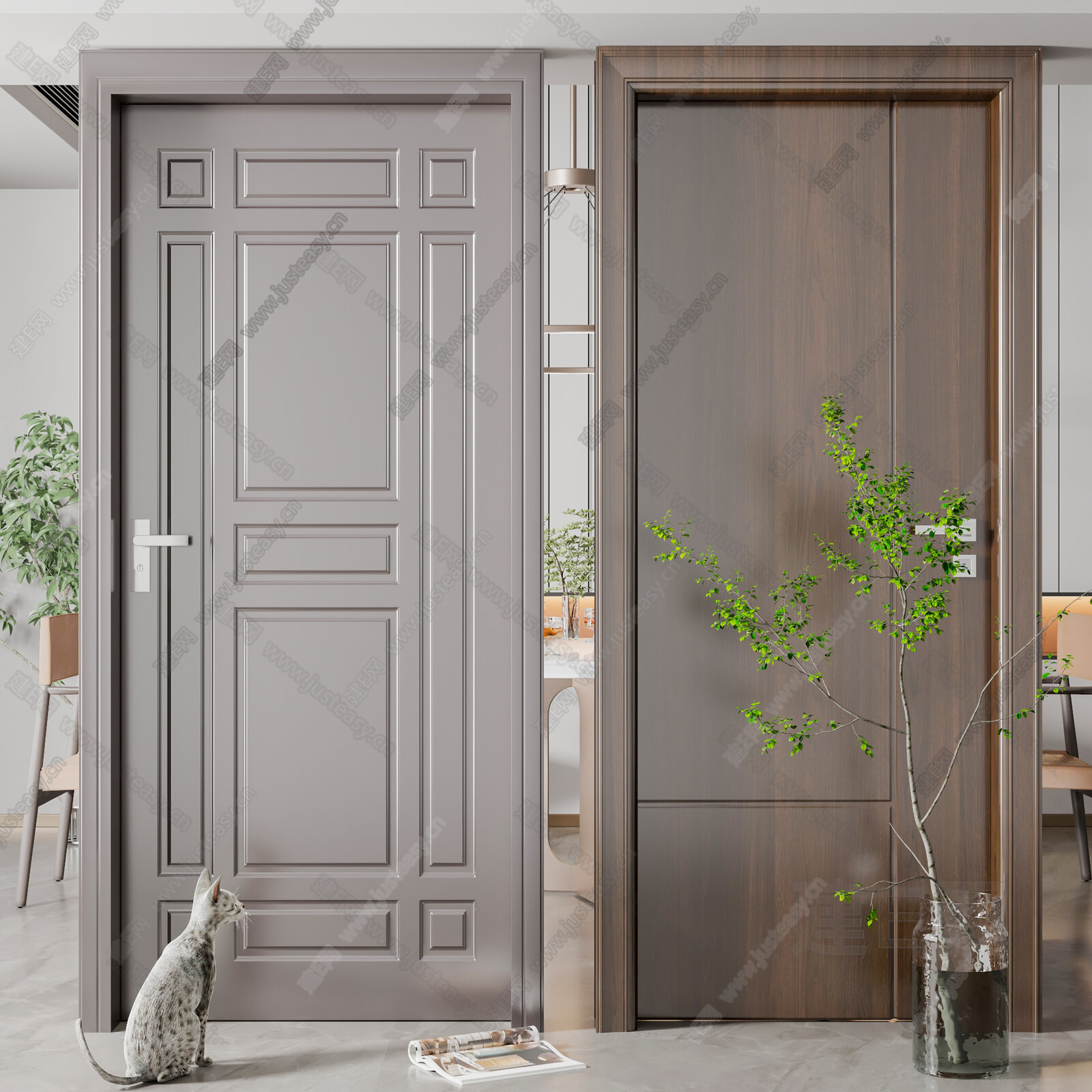 【新中式入户门组合3d模型】建e网新中式入户门组合3d模型下载 Id105928009 打造3d新中式入户门组合模型免费下载平台