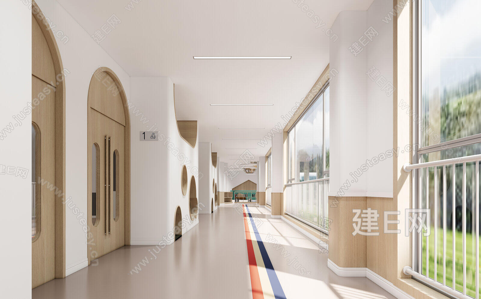 【现代幼儿园教室过道3d模型】建e网现代幼儿园教室过道3d模型下载 Id106714617 打造3d现代幼儿园教室过道模型免费下载平台