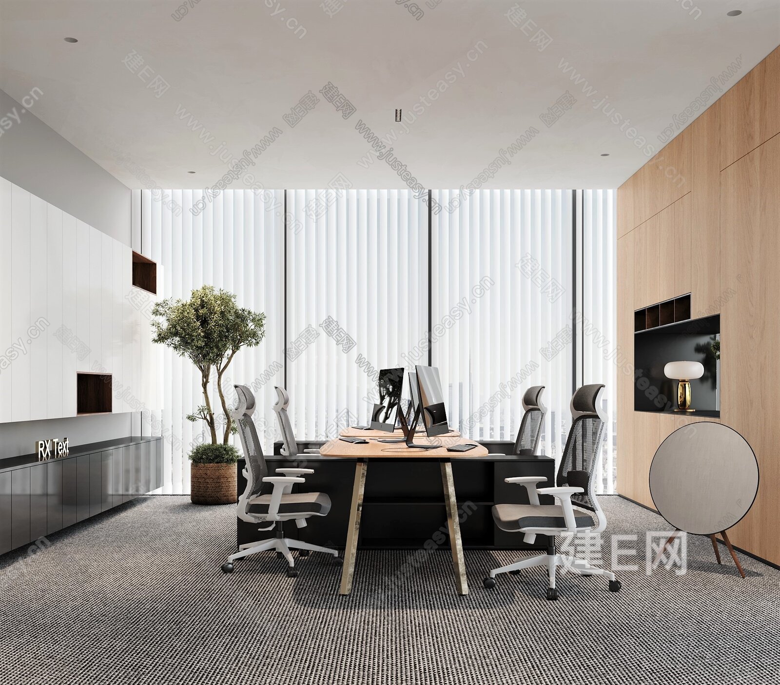 【现代开敞办公区3d模型】建e网现代开敞办公区3d模型下载 Id106714567 打造3d现代开敞办公区模型免费下载平台