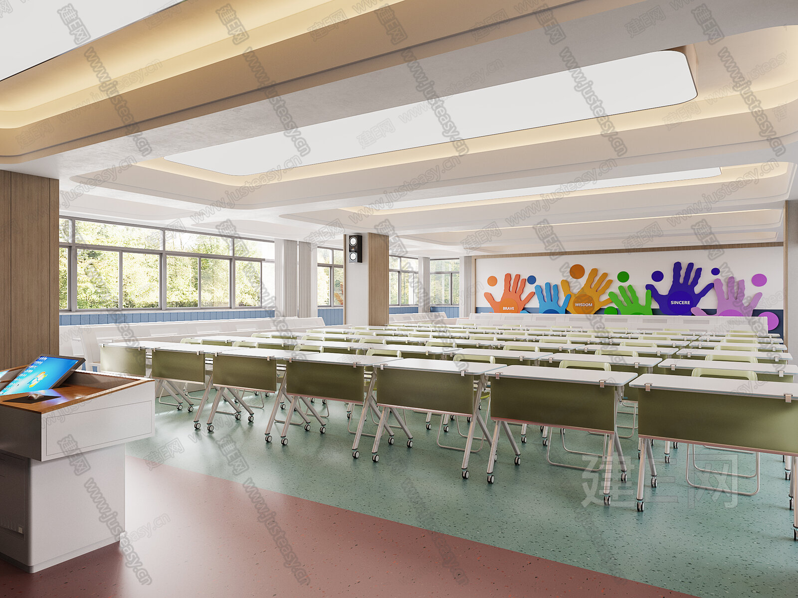 【现代学校教室3d模型】建e网现代学校教室3d模型下载 Id108418439 打造3d现代学校教室模型免费下载平台