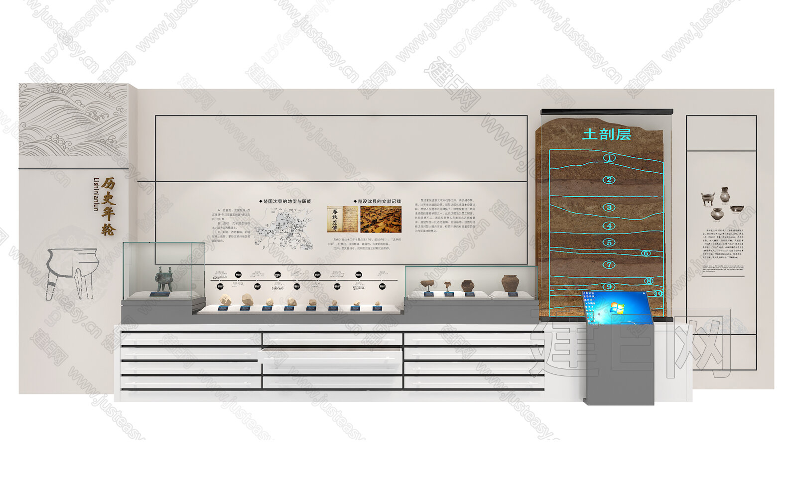 【现代博物馆展示墙3d模型】建e网现代博物馆展示墙3d模型下载 Id108090685 打造3d现代博物馆展示墙模型免费下载平台