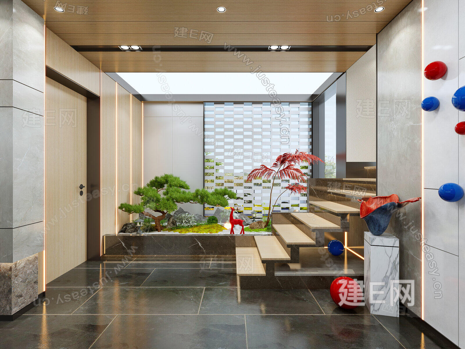 【现代室内造景3d模型】建e网现代室内造景3d模型下载 Id108090768 打造3d现代室内造景模型免费下载平台