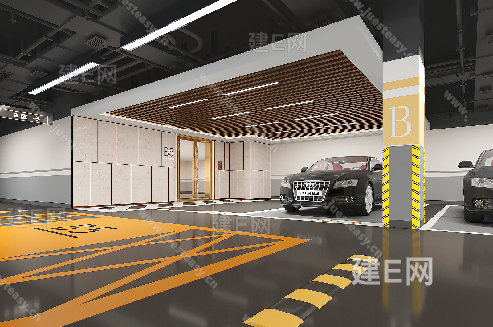 【现代地下停车场3d模型】建e网现代地下停车场3d模型下载 Id102192599 打造3d现代地下停车场模型免费下载平台