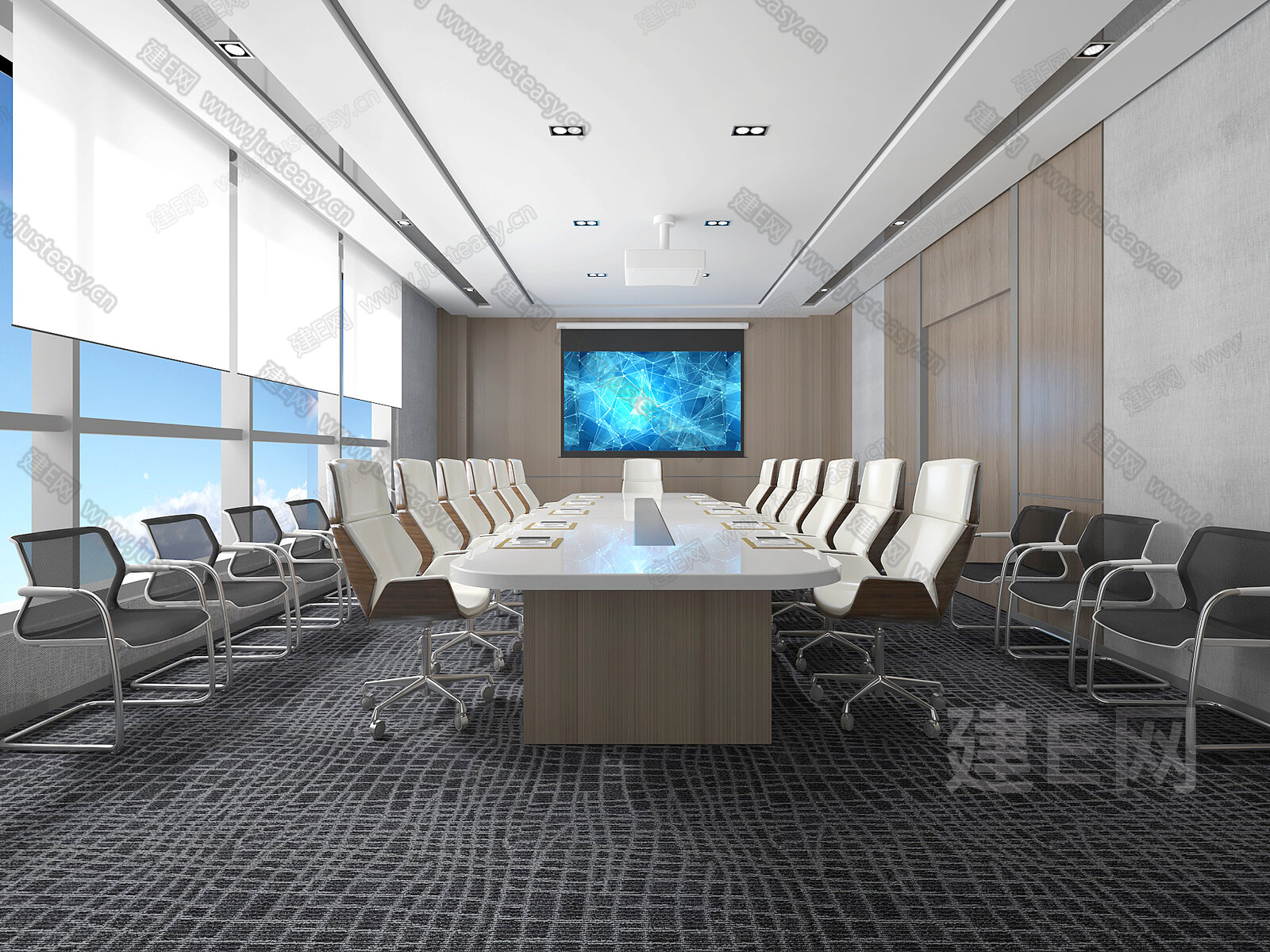 【现代会议室3d模型】建e网现代会议室3d模型下载 Id101864751 打造3d现代会议室模型免费下载平台