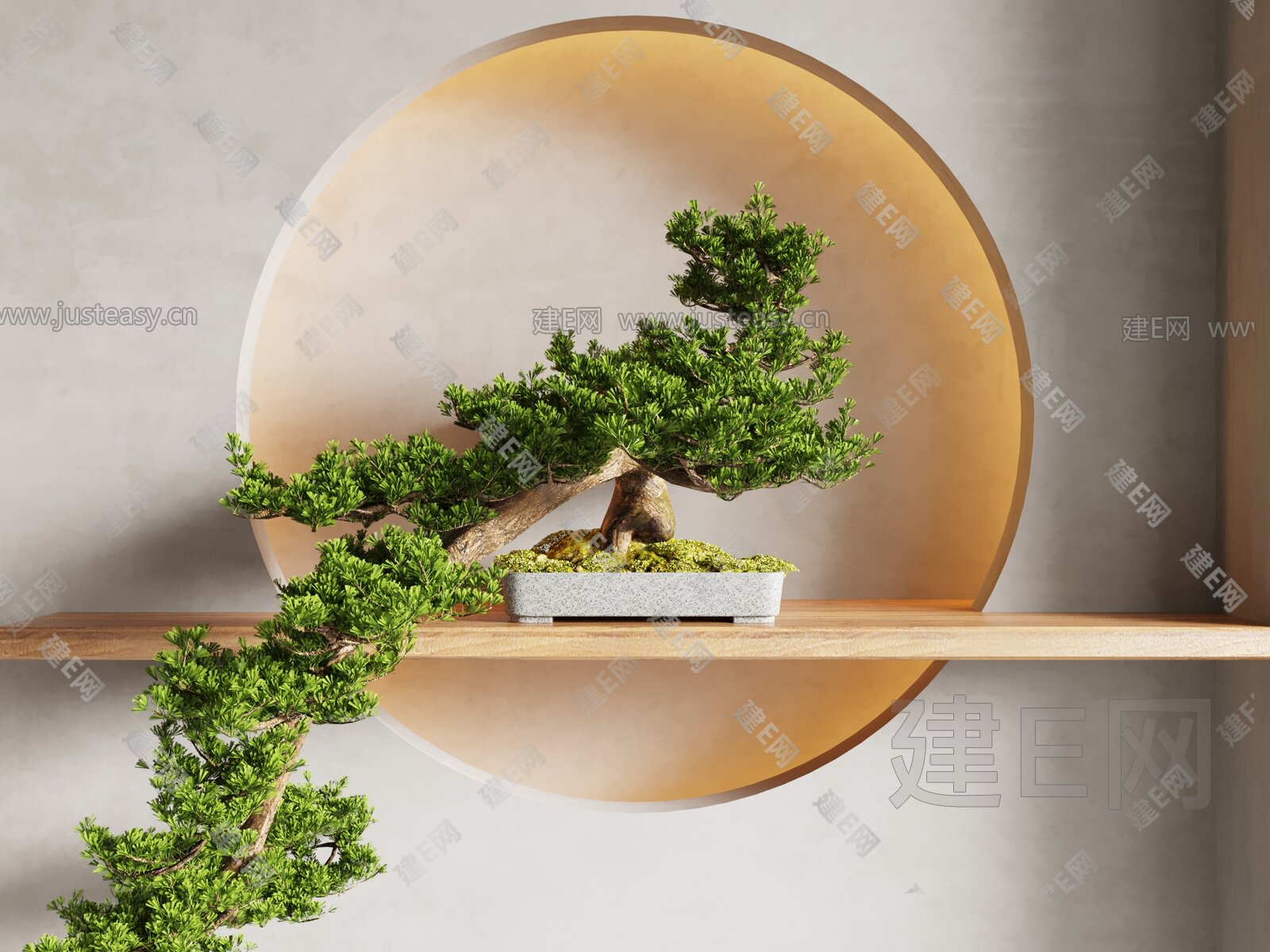 【新中式绿植盆栽3d模型】建e网新中式绿植盆栽3d模型下载 Id102520106 打造3d新中式绿植盆栽模型免费下载平台