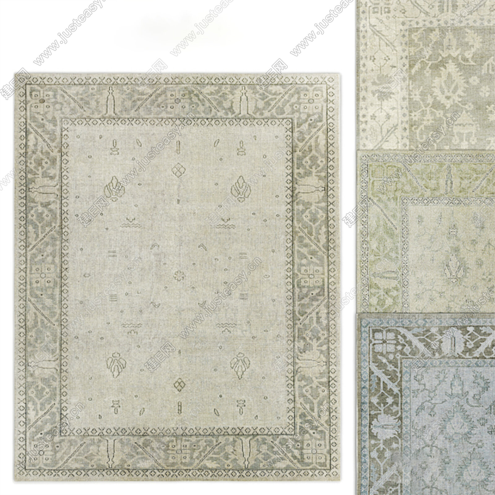 RH Ashra Rug现代地毯模型SU模型下载[ID:101731661]_建e网su模型