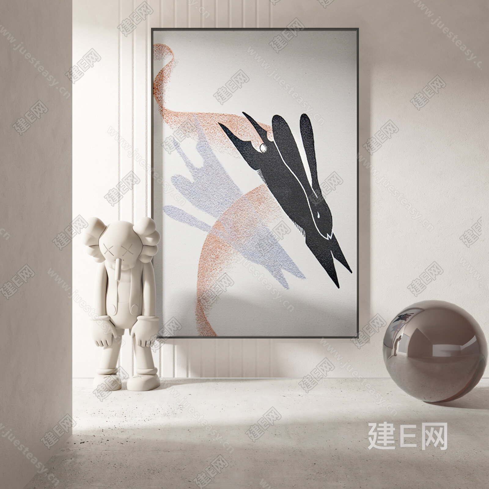 【现代抽象装饰画3d模型】建e网现代抽象装饰画3d模型下载 Id102454538 打造3d现代抽象装饰画模型免费下载平台