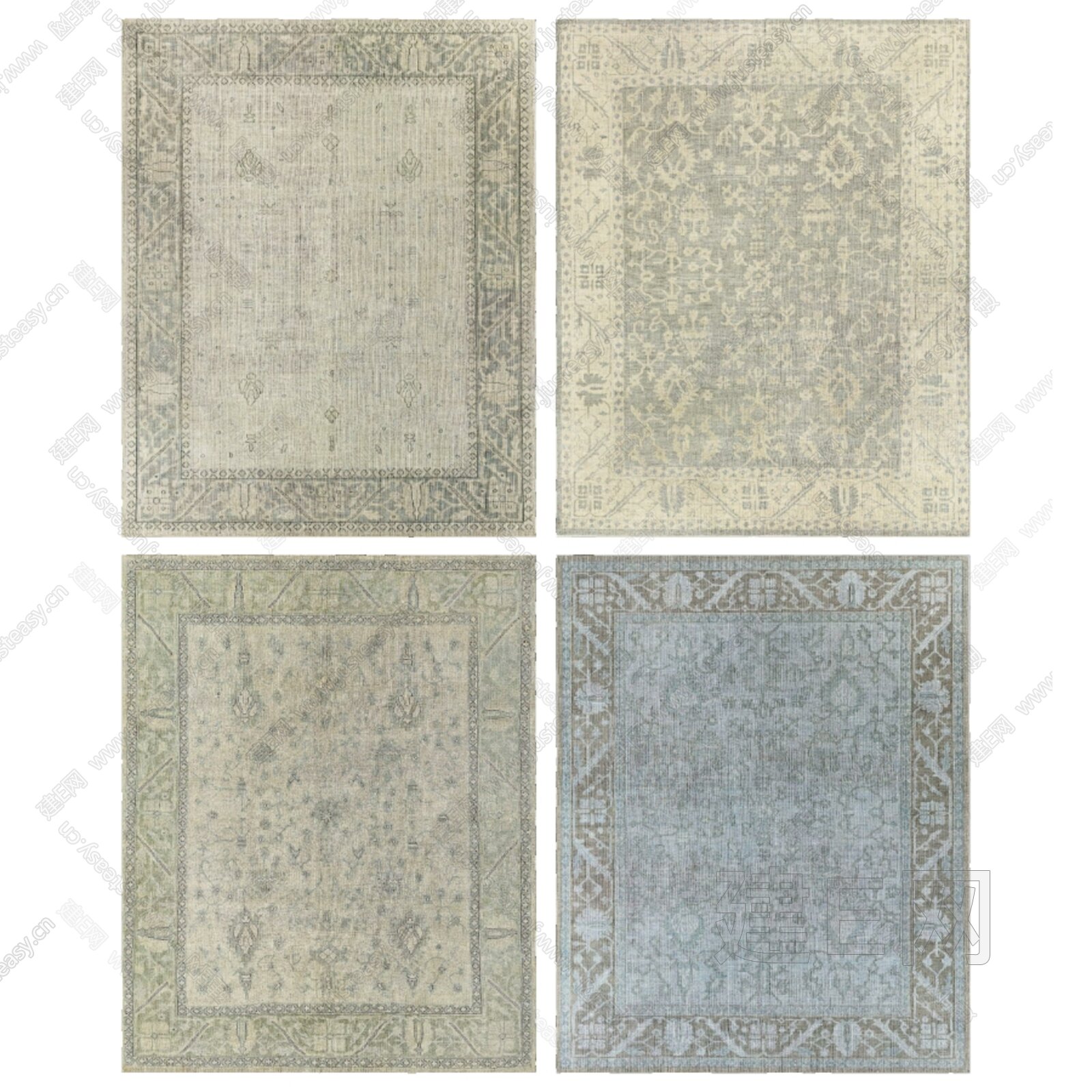 RH Ashra Rug现代地毯模型SU模型下载[ID:101731661]_建e网su模型