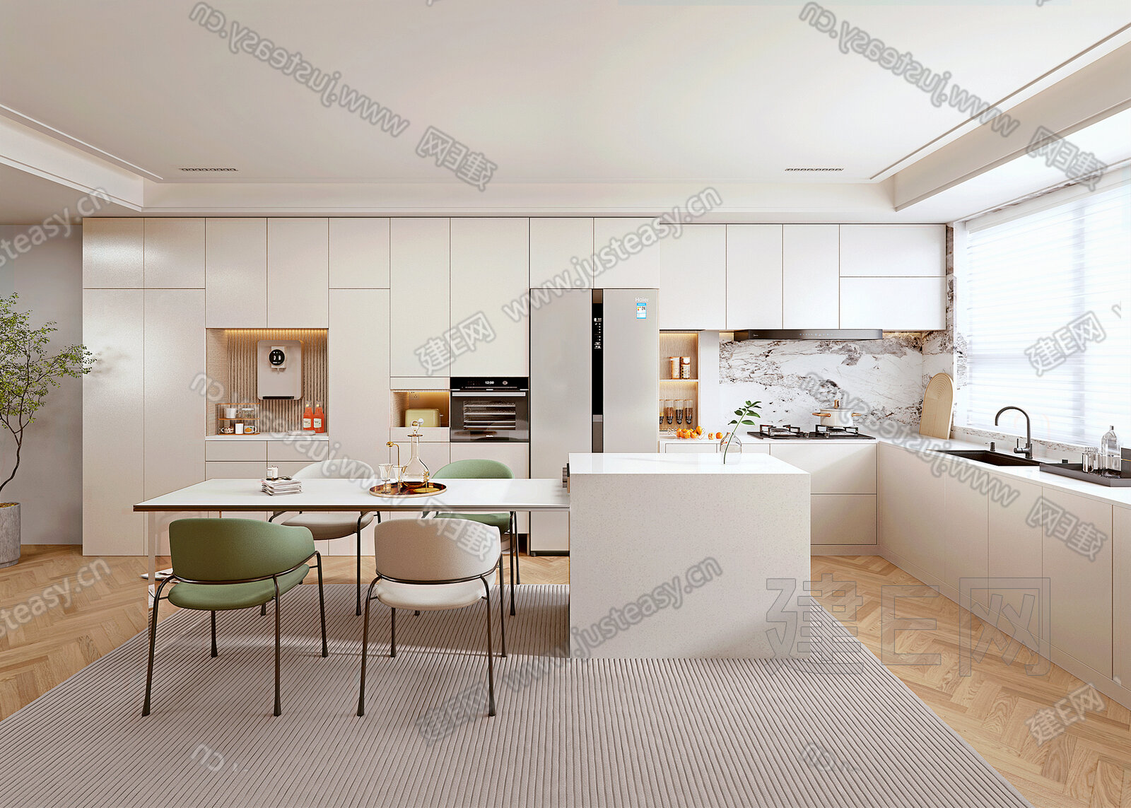 【现代开放式厨房3d模型】建e网现代开放式厨房3d模型下载 Id103699840 打造3d现代开放式厨房模型免费下载平台